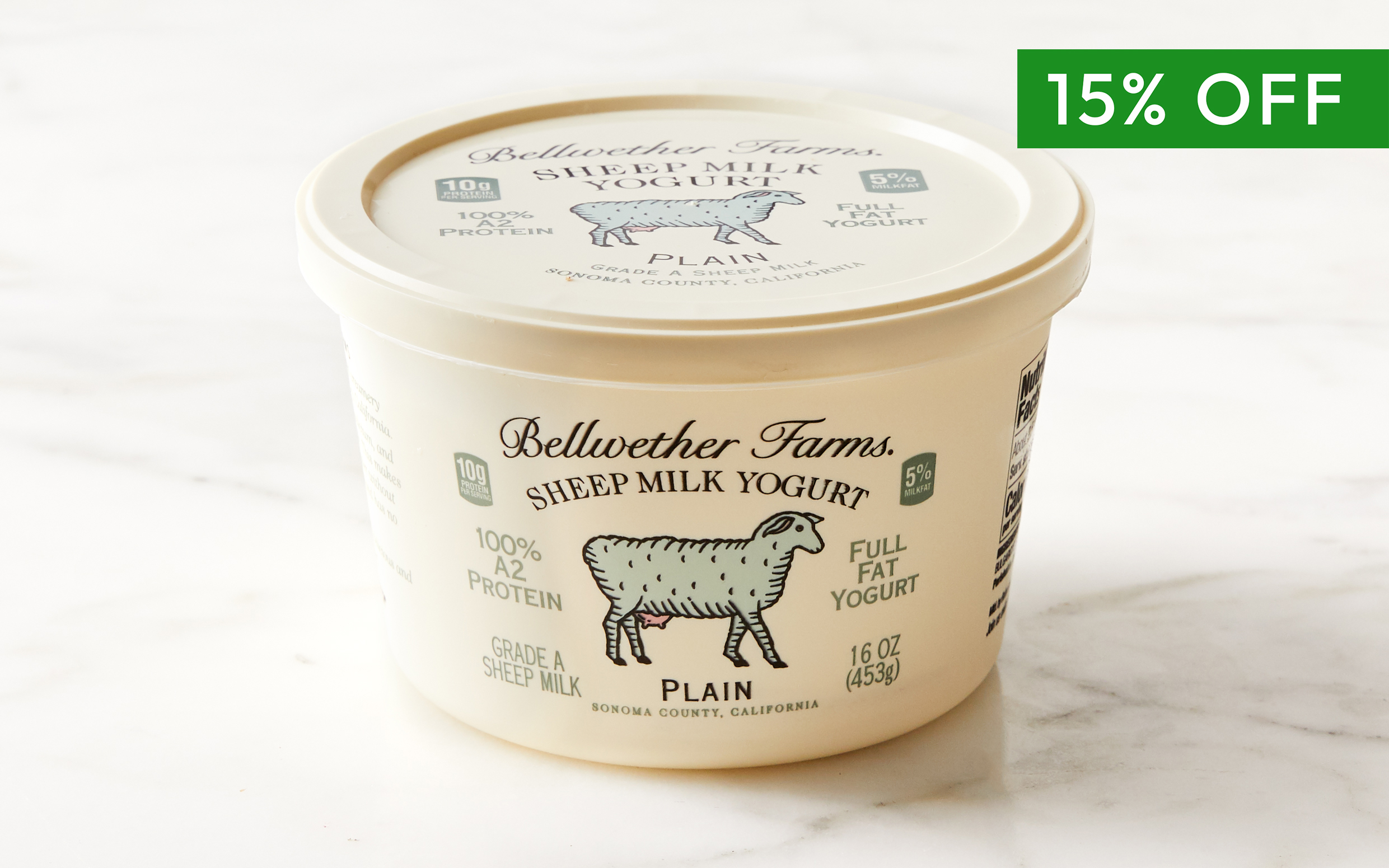 Plain Sheep Milk Yogurt | 16 oz | Bellwether Farms | Good Eggs