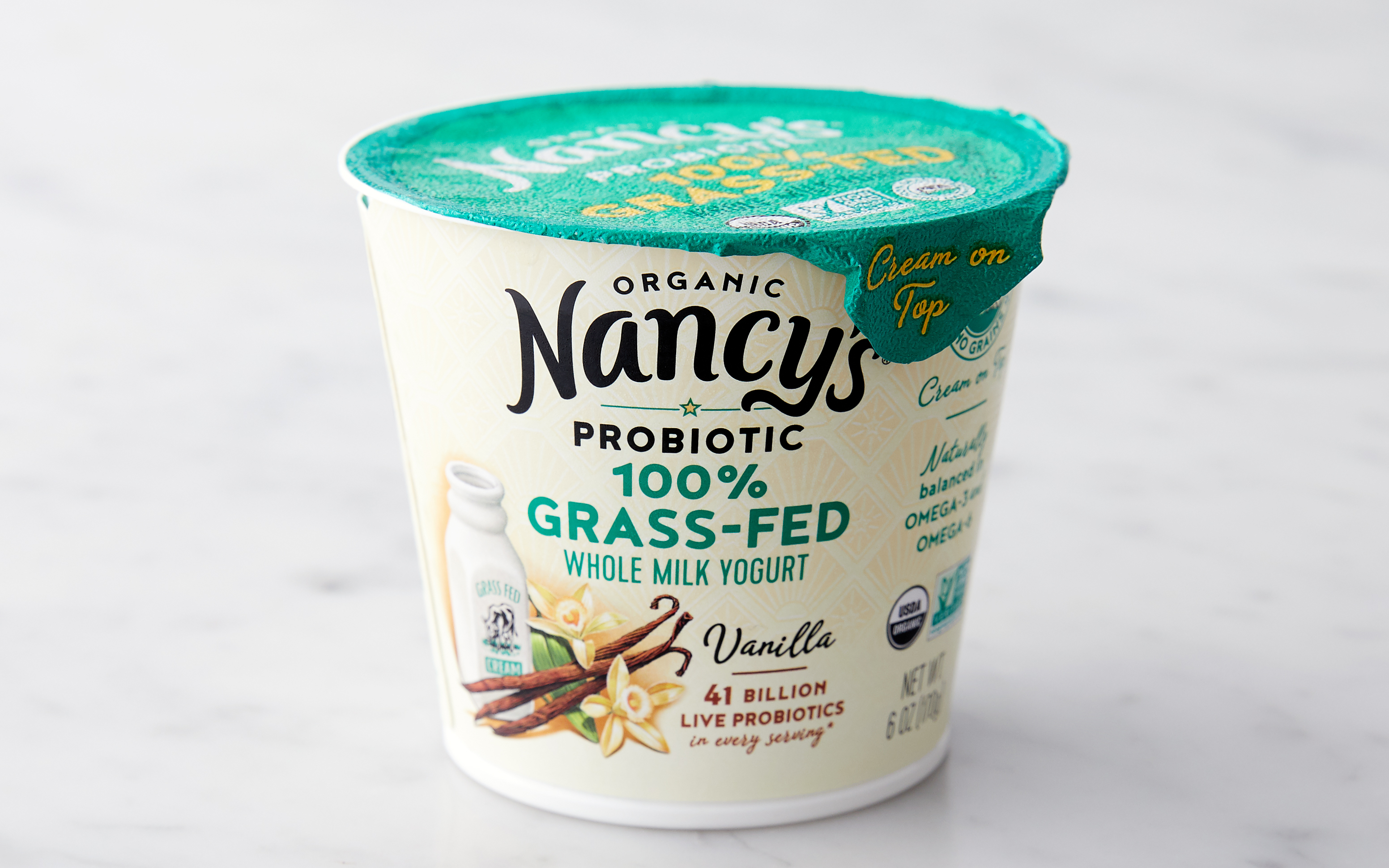 Organic Grass-Fed Whole Milk Vanilla Yogurt | 6 oz | Nancy's Probiotic ...