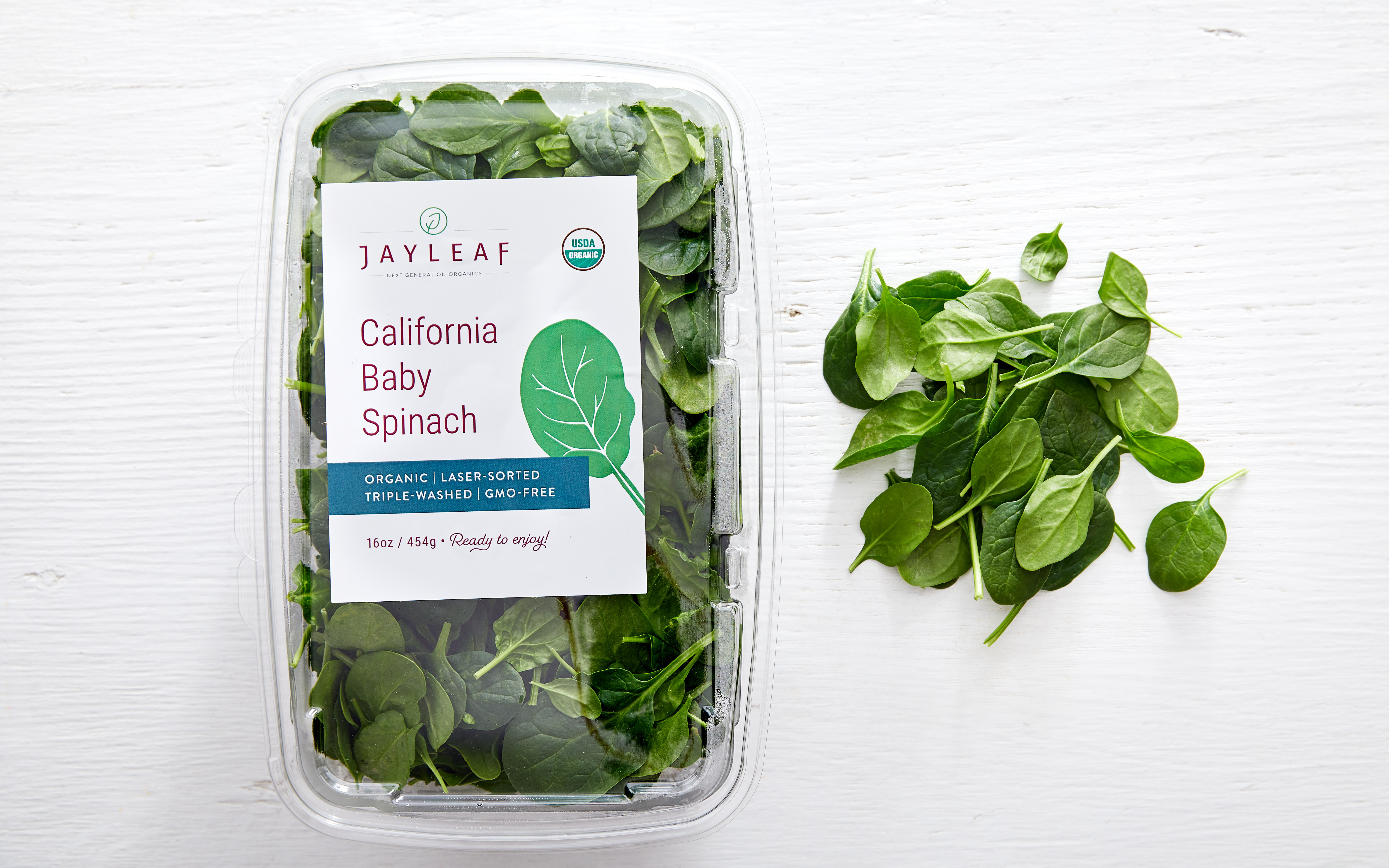 Pre-Washed Organic Baby Spinach | 1 lb | Jayleaf | Good Eggs
