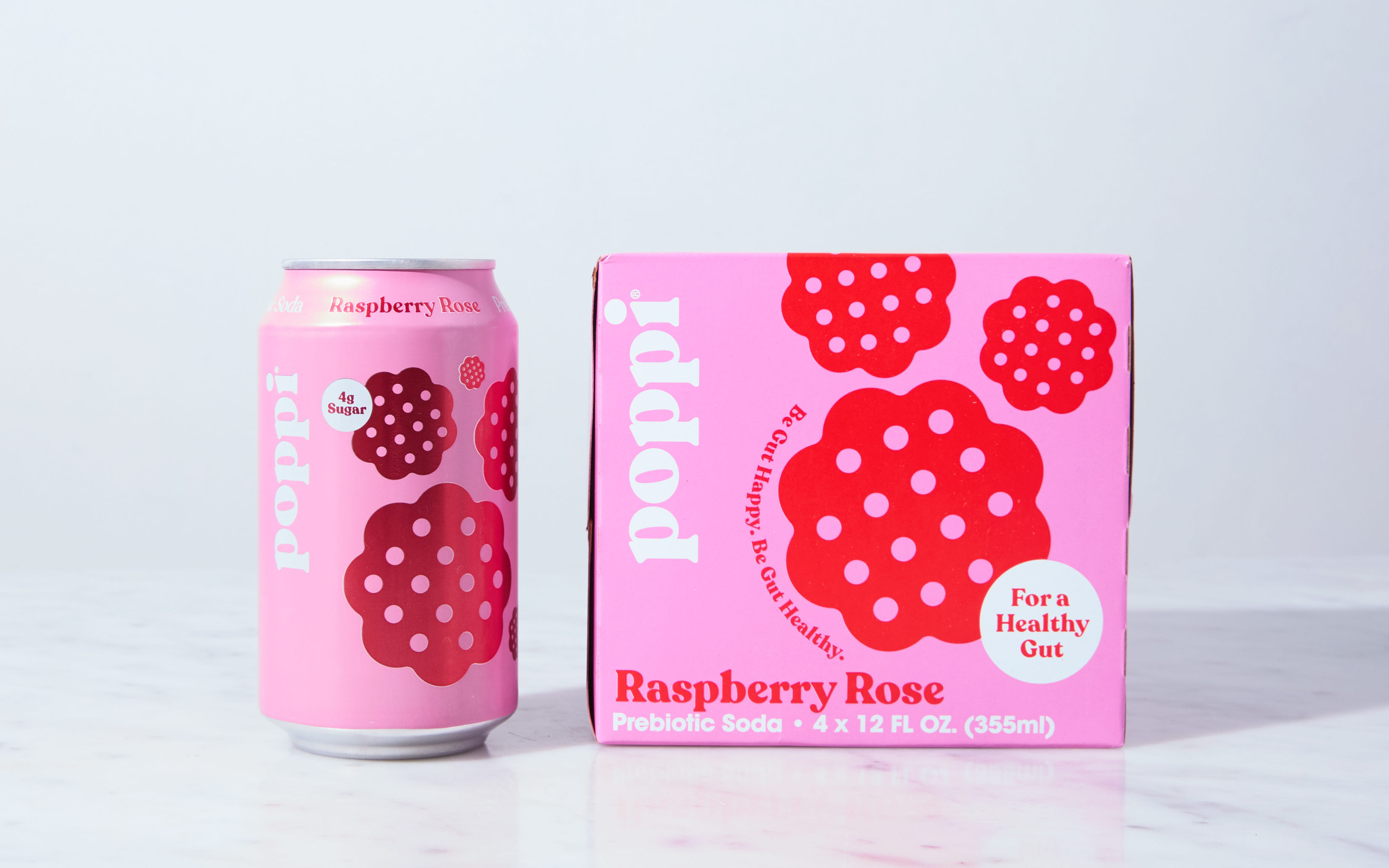 Raspberry Rose Prebiotic Soda 4-Pack | 4 count | poppi | Good Eggs