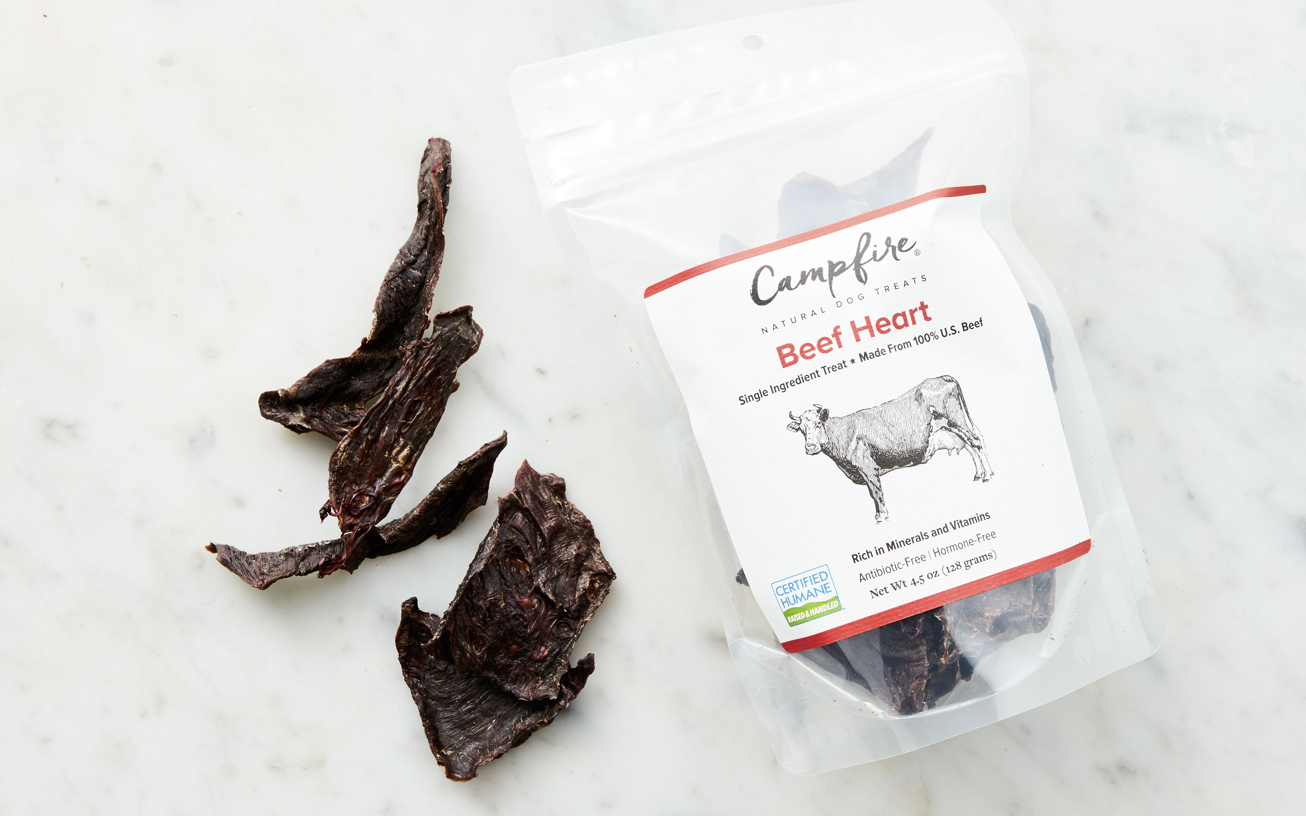 Beef Heart Natural Dog Treats | 4.5 oz | Campfire Treats | Good Eggs