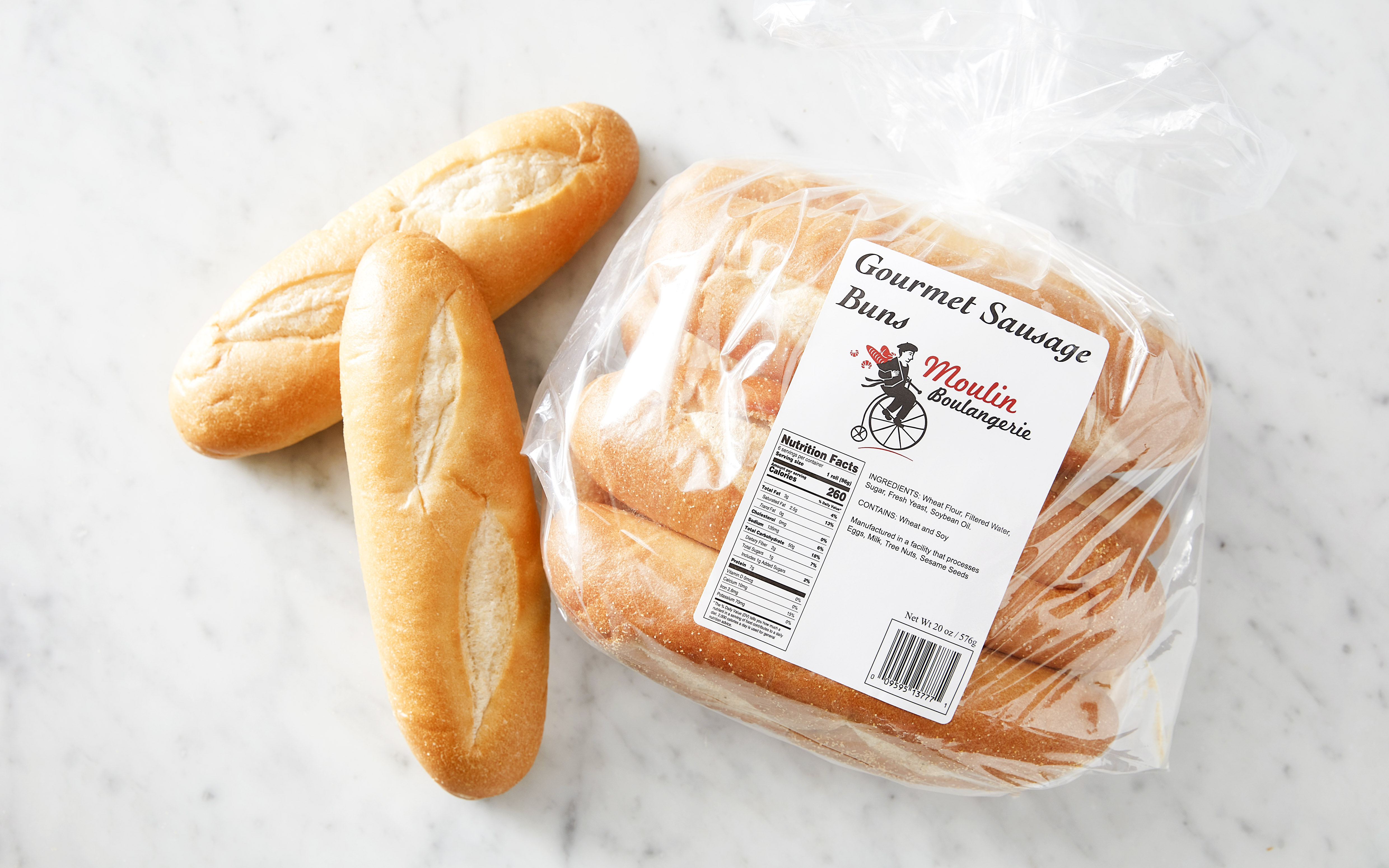 Gourmet Sausage Buns | 6 count | Moulin Boulangerie | Good Eggs