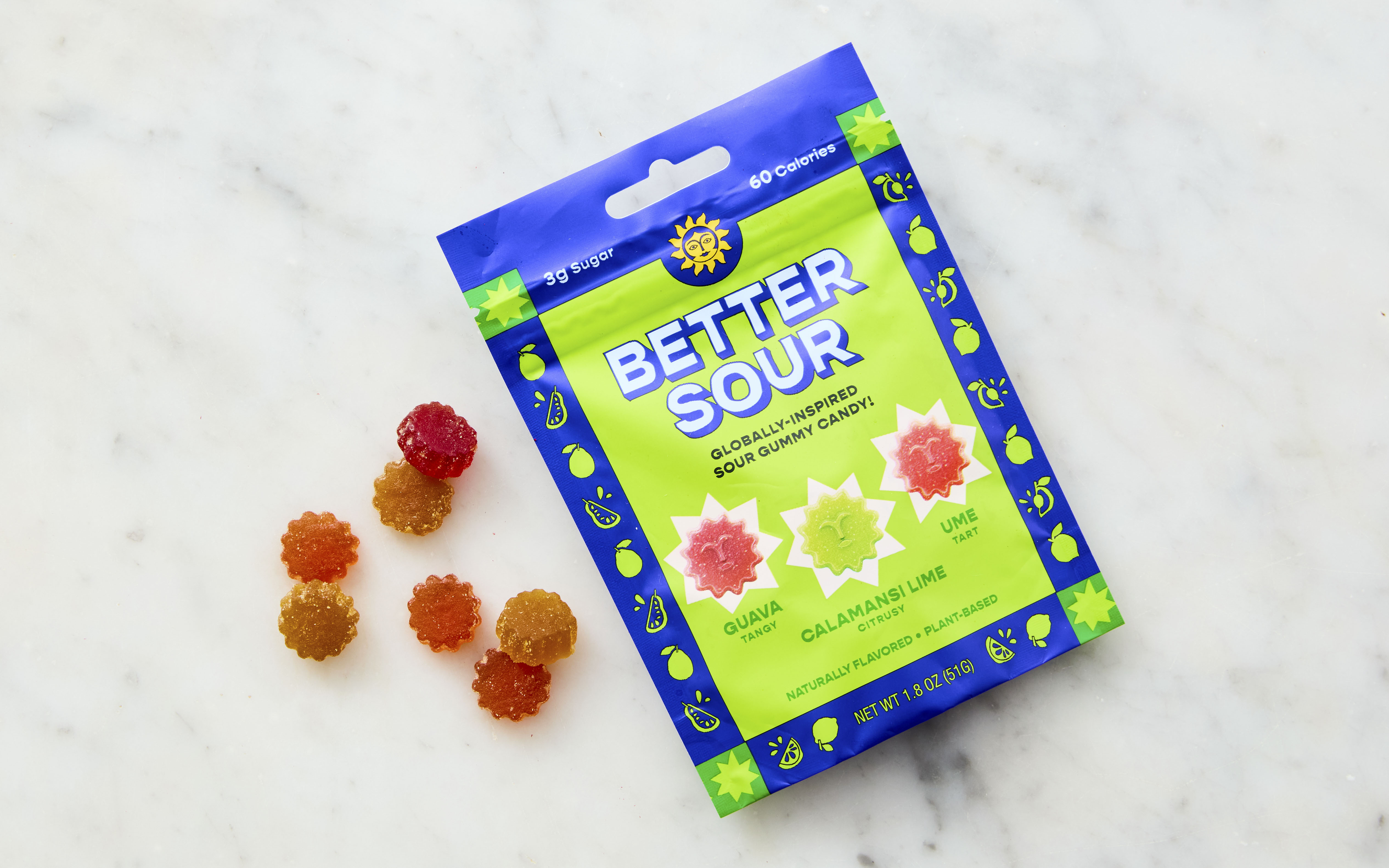 Guava, Calamansi, & Ume Sour Gummy Candies | 1.8 oz | Better Sour ...