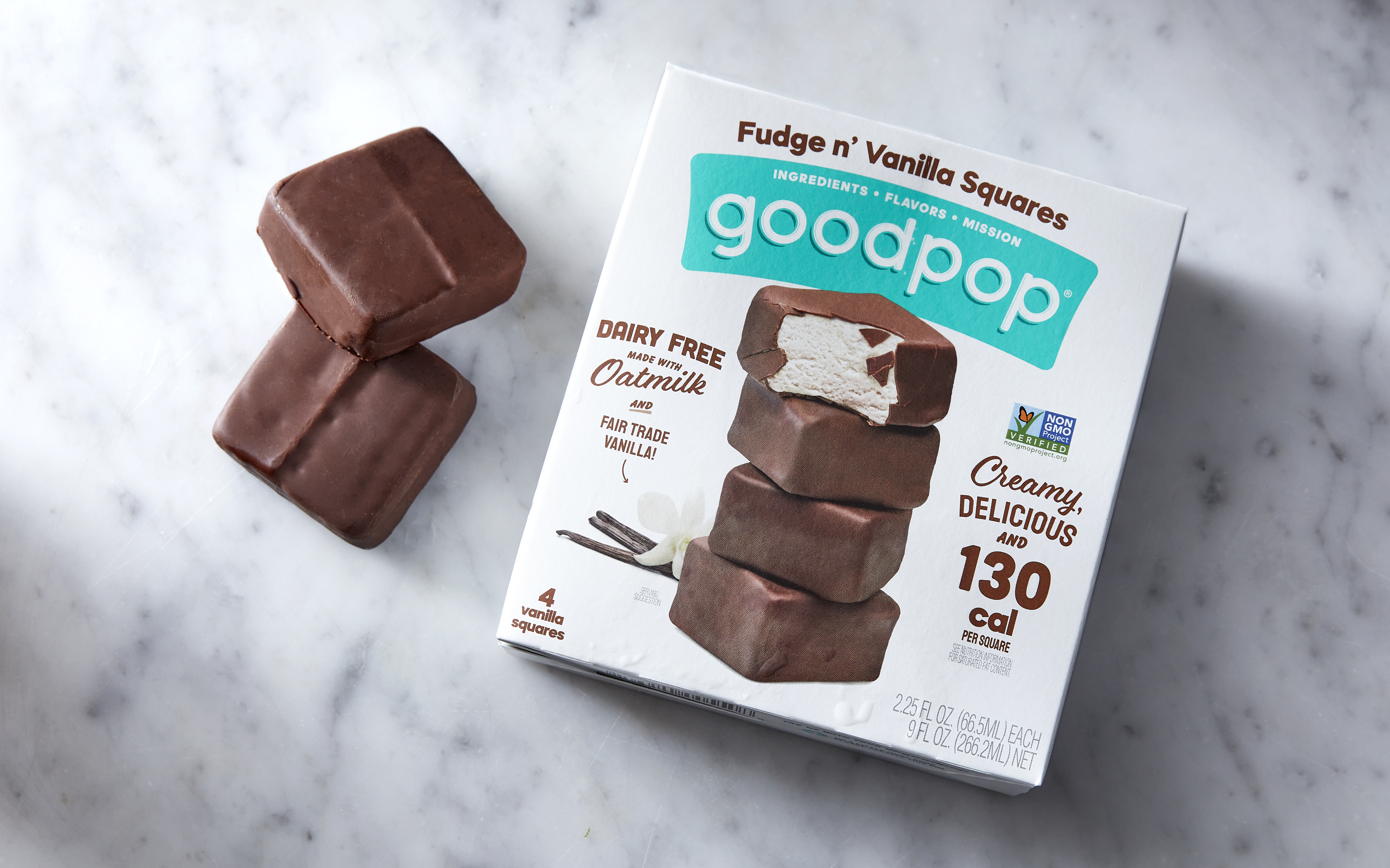 Fudge n' Vanilla Squares 4-Pack | 4 count | GoodPop | Good Eggs