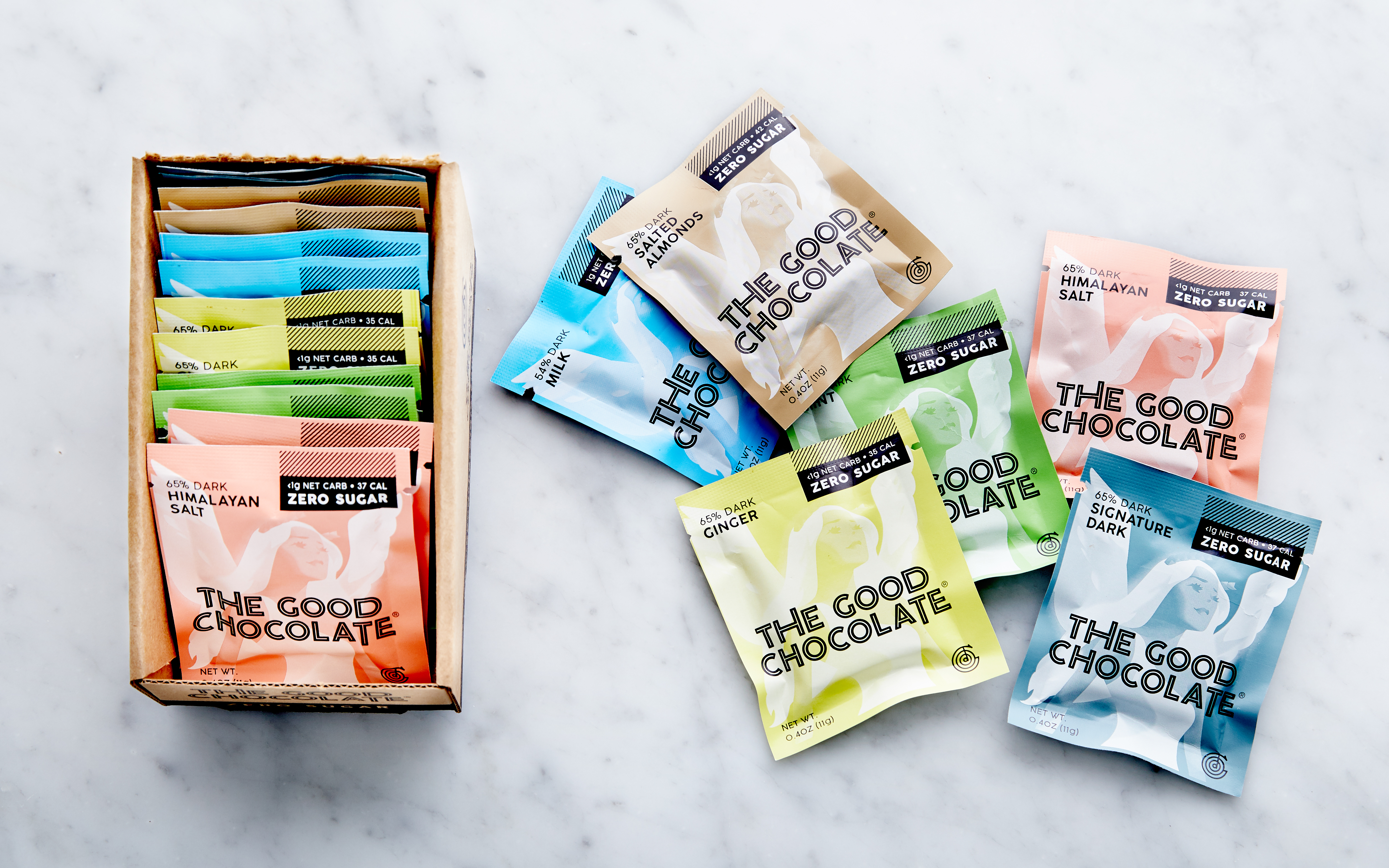 Zero Sugar Mini Chocolate Bars | 18 count | The Good Chocolate | Good Eggs