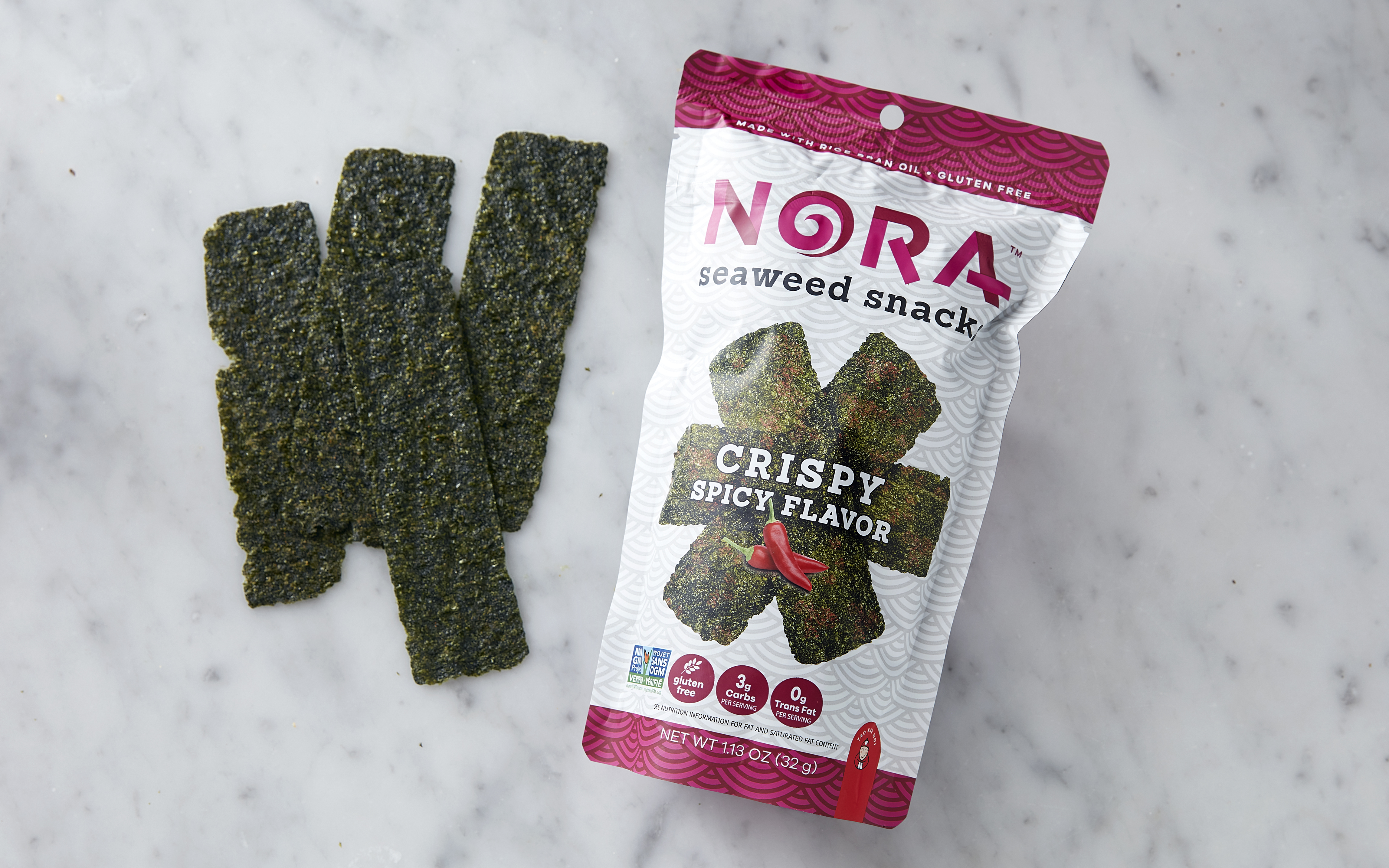 Crispy Seaweed Spicy Flavor | 1.13 oz | Nora Snacks | Good Eggs