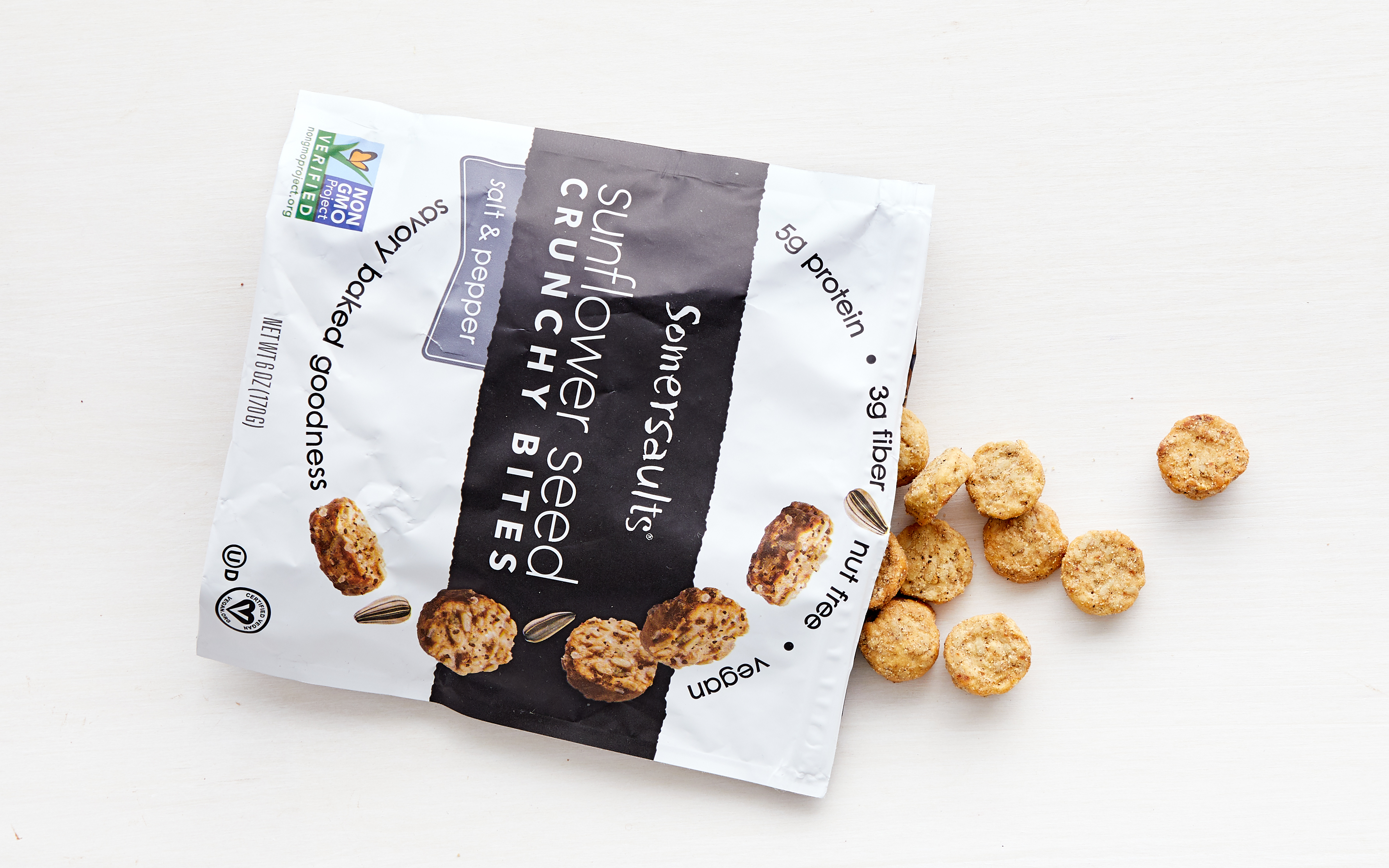 Salt & Pepper Sunflower Seed Crunchy Bites | 6 oz | Somersaults | Good Eggs