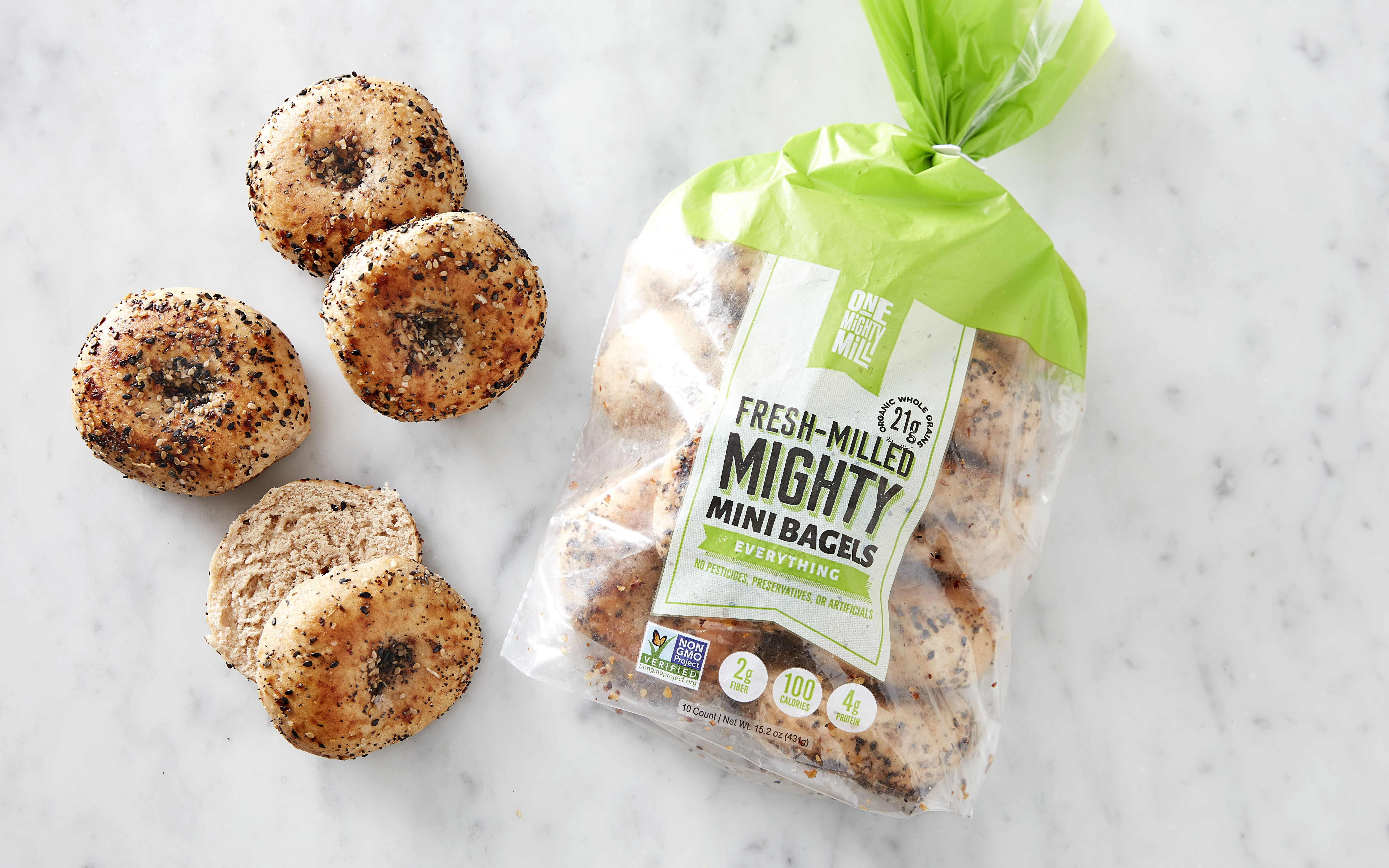 Everything MIghty Mini Bagels | 10 count | One Mighty Mill | Good Eggs