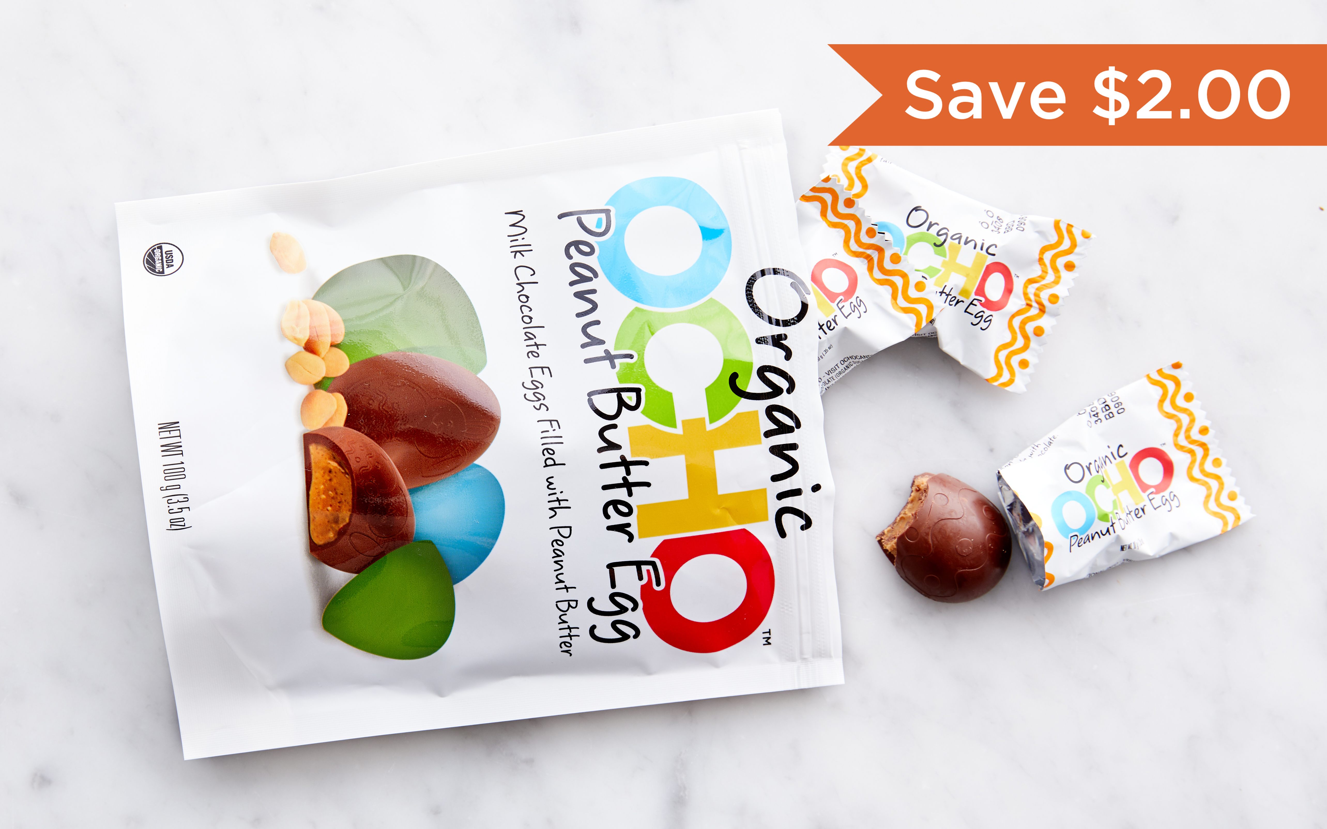 Organic Chocolate Peanut Butter Easter Eggs - Ocho Candy | Good Eggs