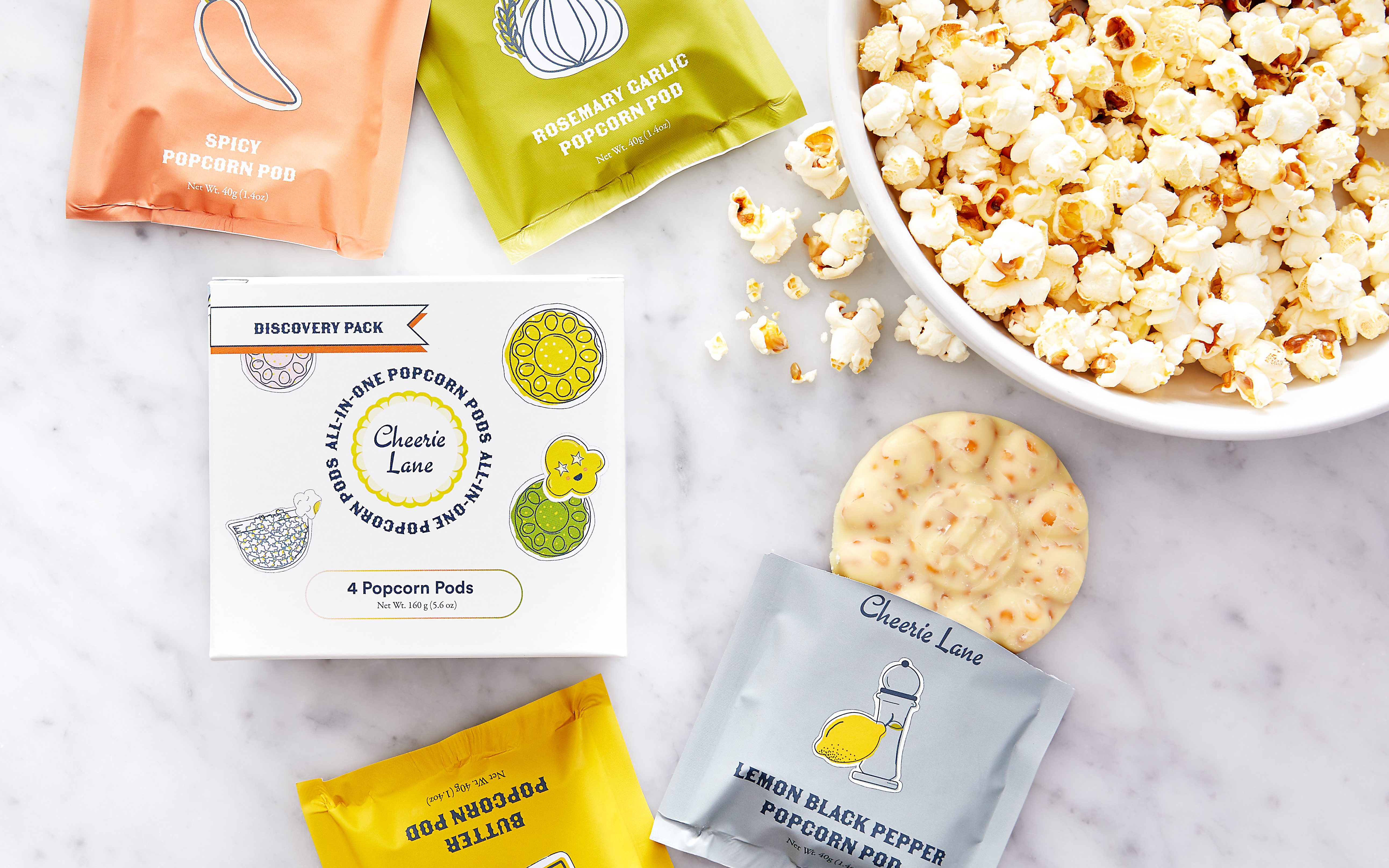 Popcorn Pod Discovery Pack | 4 count | Cheerie Lane Popcorn | Good Eggs