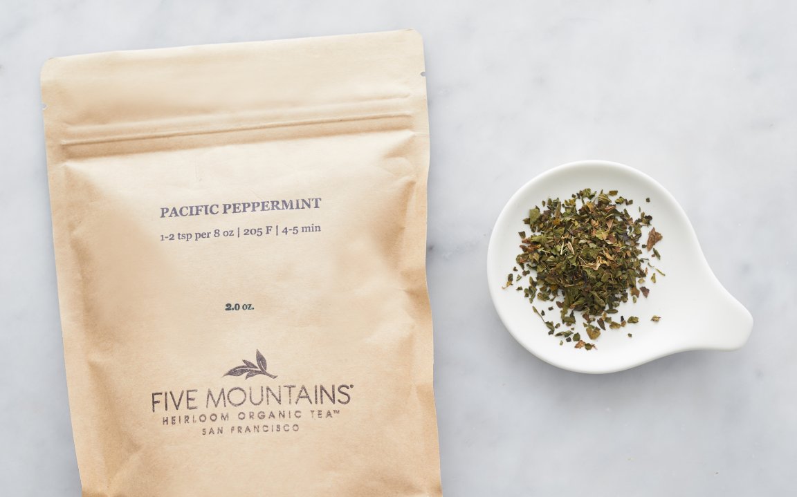 Organic Pacific Peppermint Loose Tea | 2 oz | Five Mountains Heirloom ...