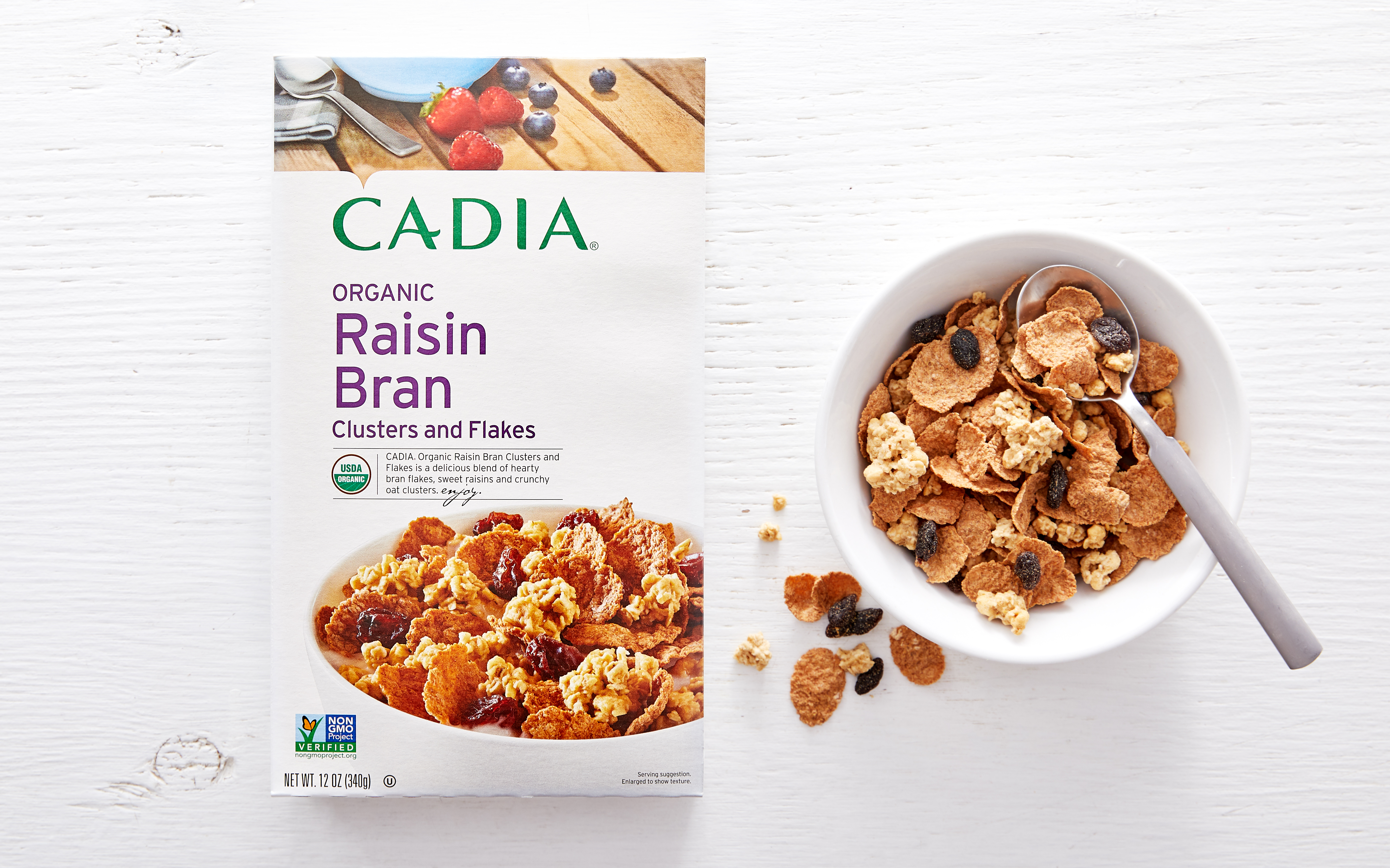 Organic Raisin Bran Clusters & Flakes Cereal | 12 oz | Cadia | Good Eggs