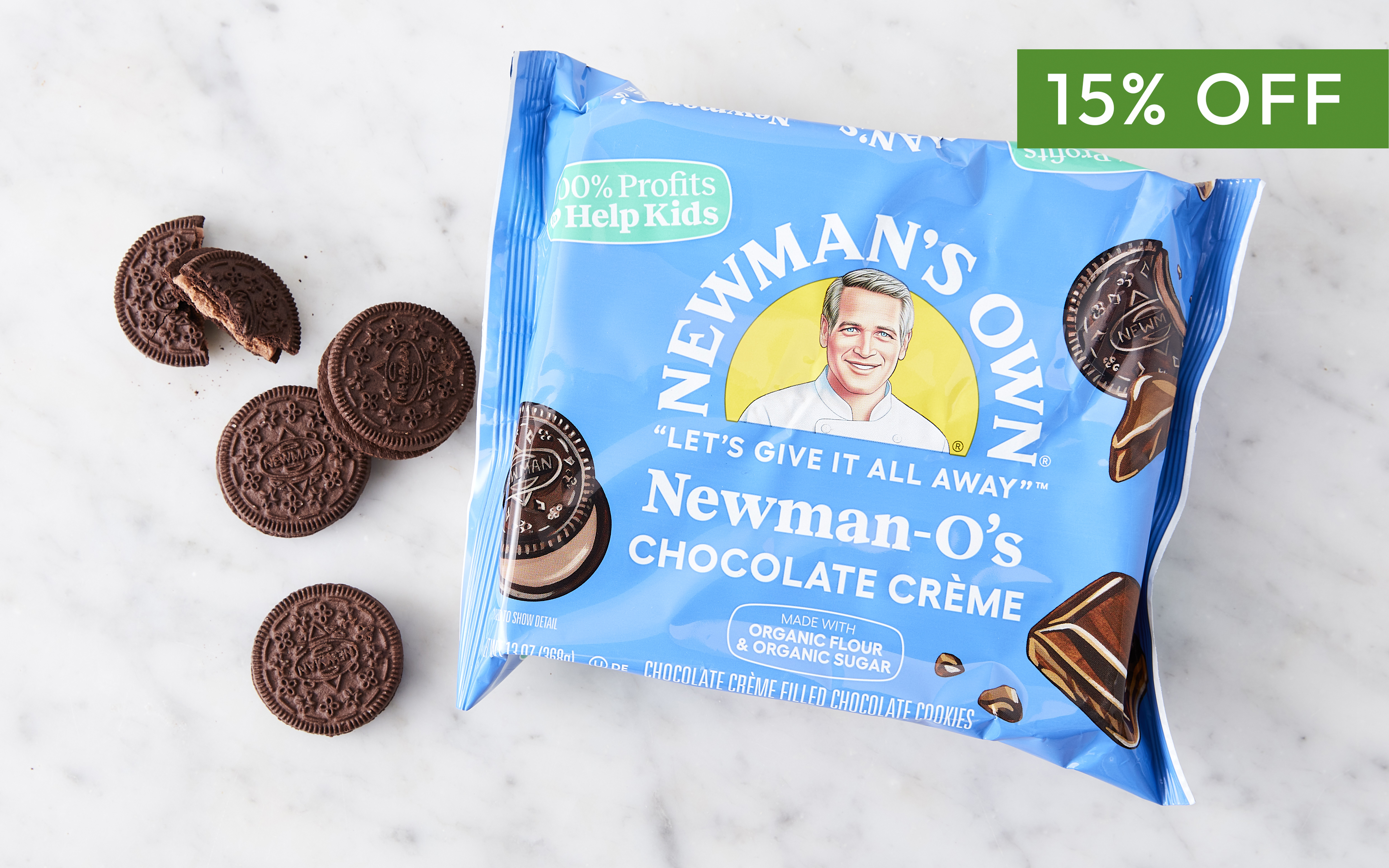 Chocolate Creme Newman O's Sandwich Cookies | 13 oz | Newman's Own ...