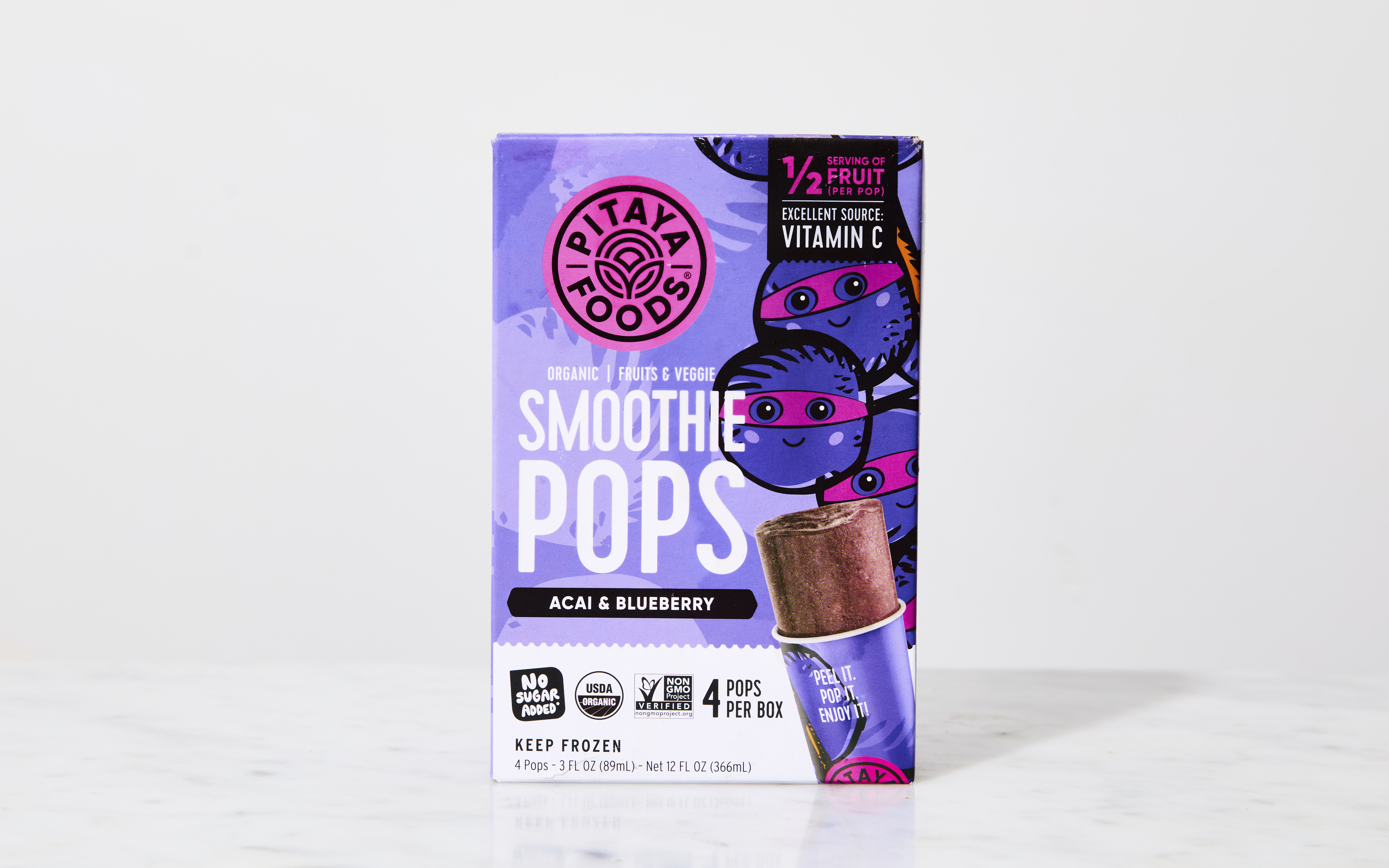 Organic Acai Blueberry Smoothie Pops | 3 oz | Pitaya Foods | Good Eggs