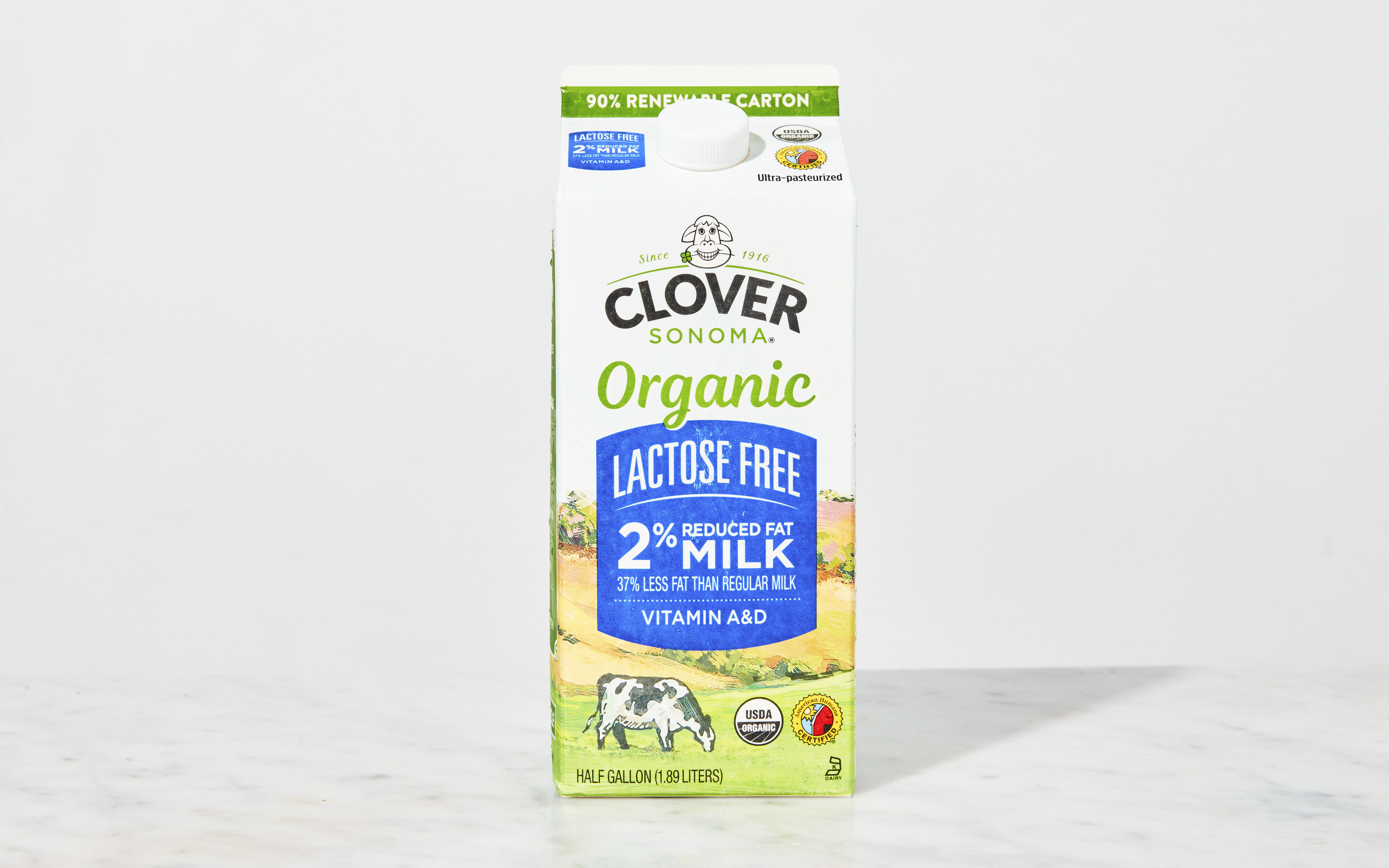 Organic Lactose-Free 2% Reduced Fat MIlk | 1 half gallon | Clover ...