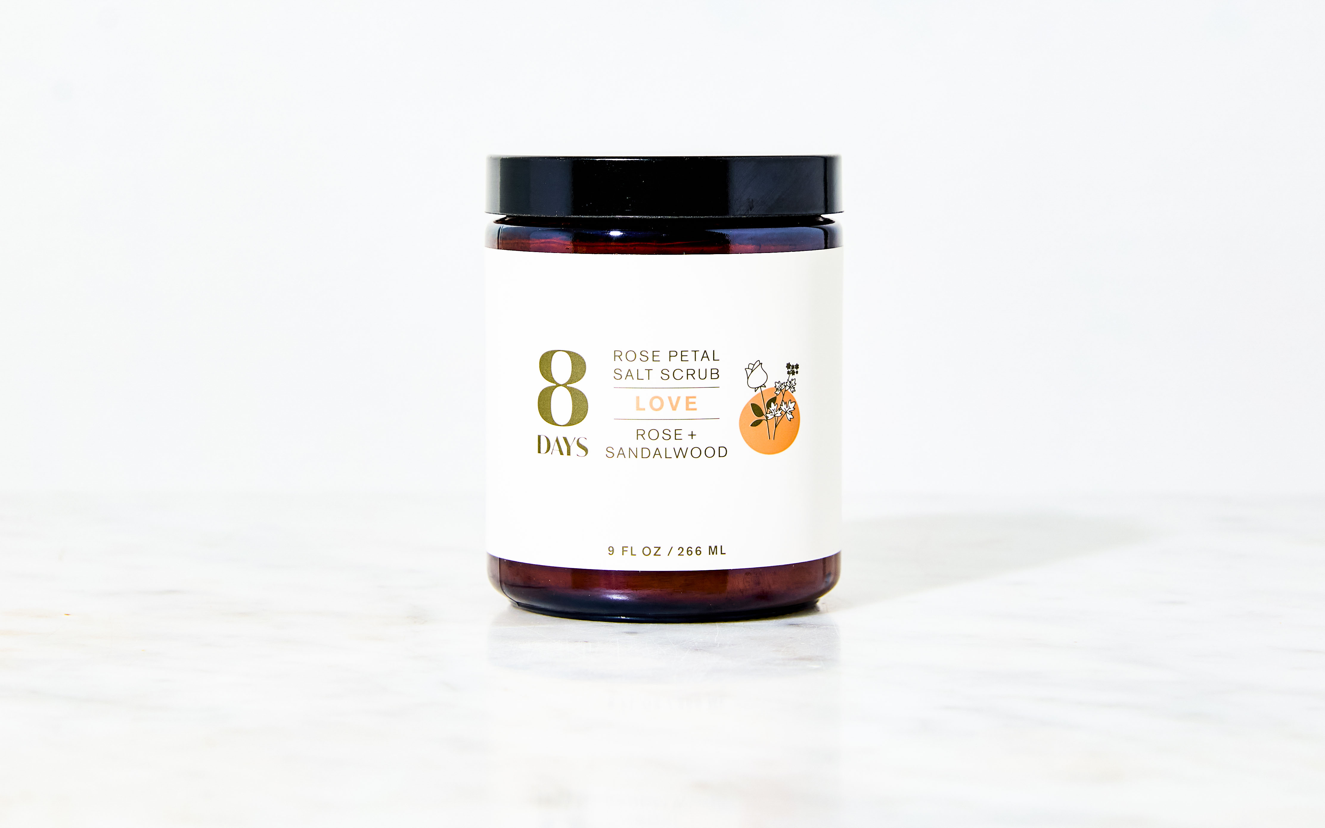 Love Rose Petal Salt Scrub | 9 oz | 8 Days Botanicals | Good Eggs