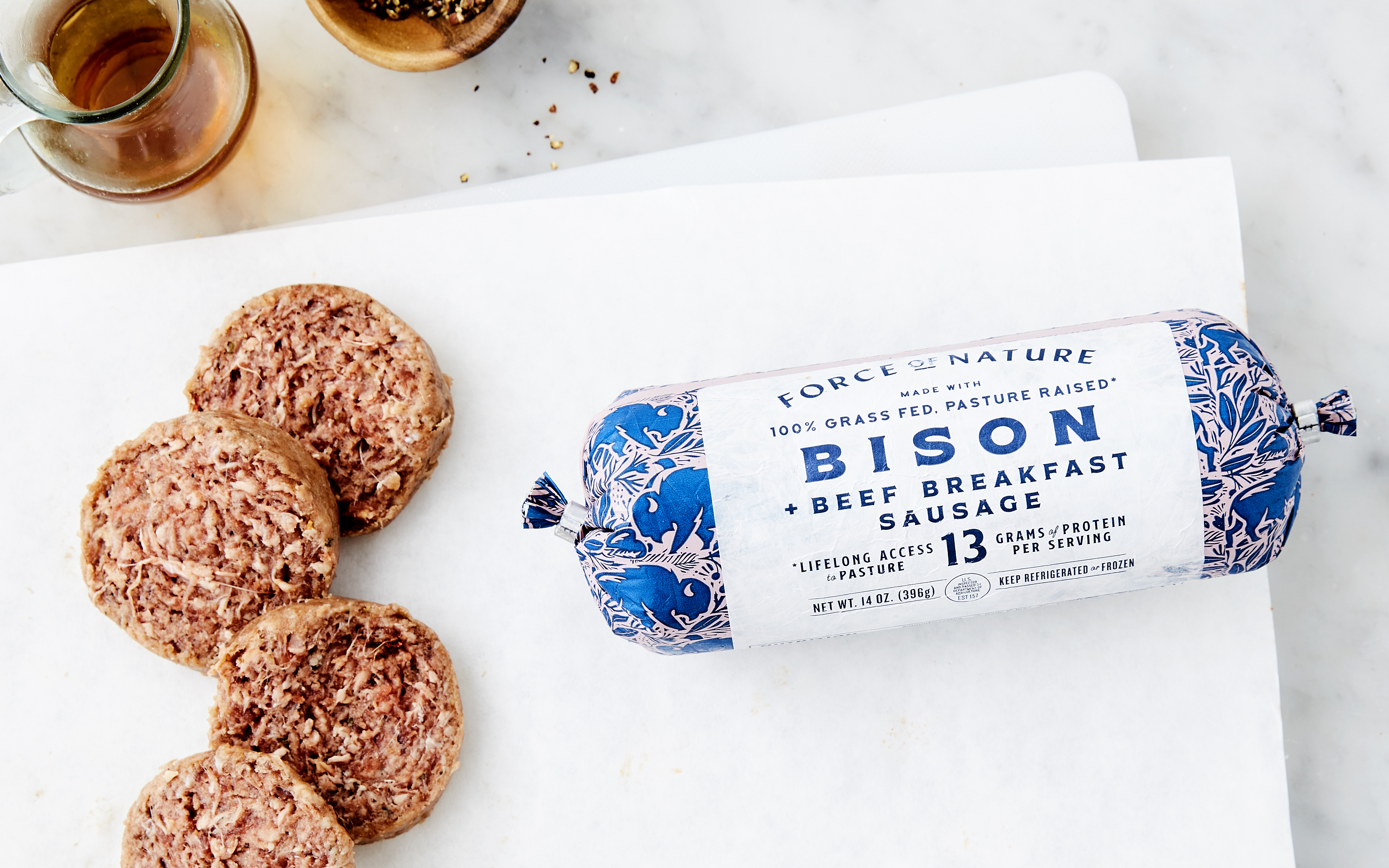 Grass-Fed Bison & Beef Breakfast Sausage | 14 oz | Force of Nature ...