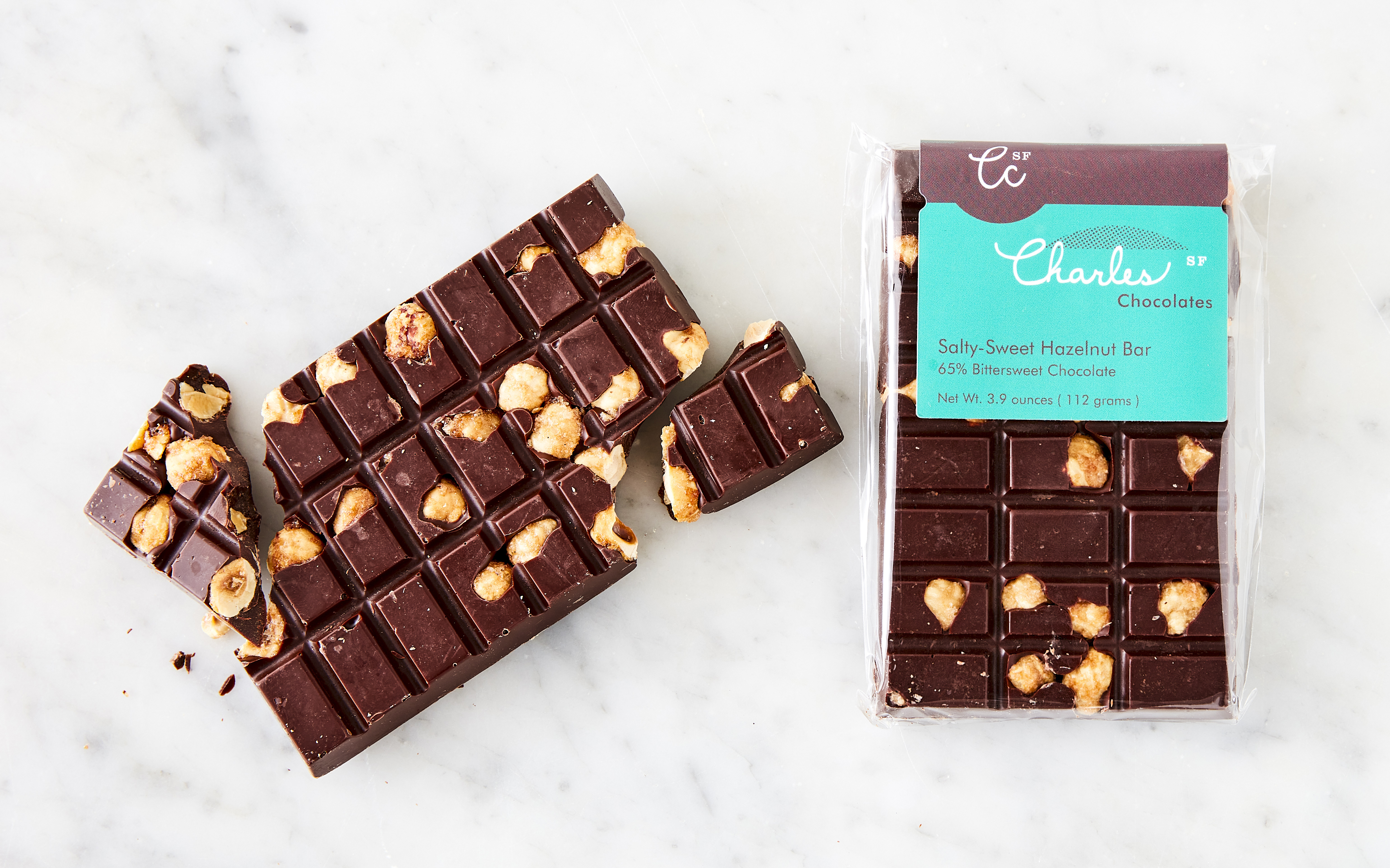 Salty-Sweet Hazelnut Chocolate Bar | 3.9 oz | Charles Chocolates | Good ...