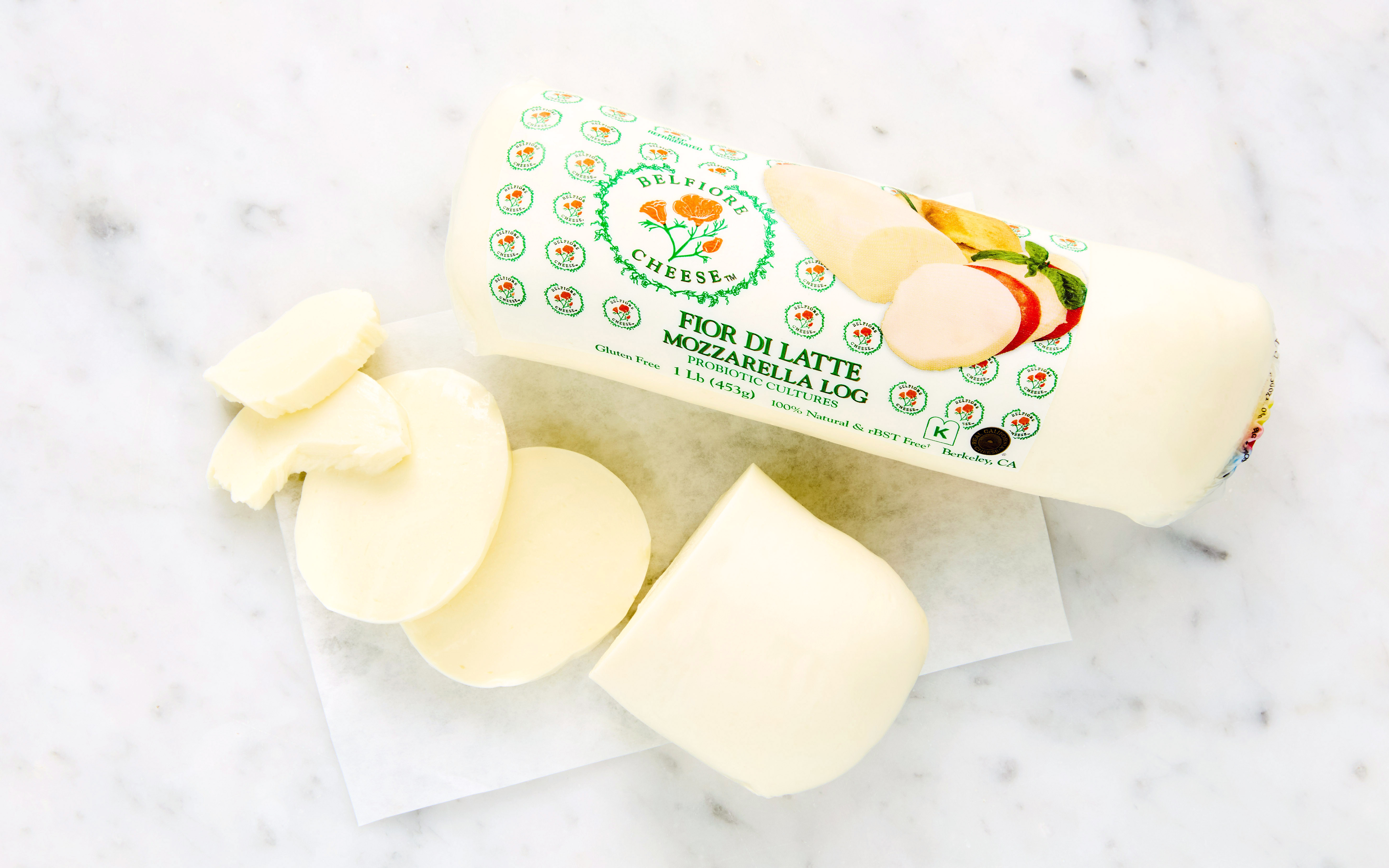 Fior di Latte Mozzarella Log | 1 lb | Belfiore | Good Eggs