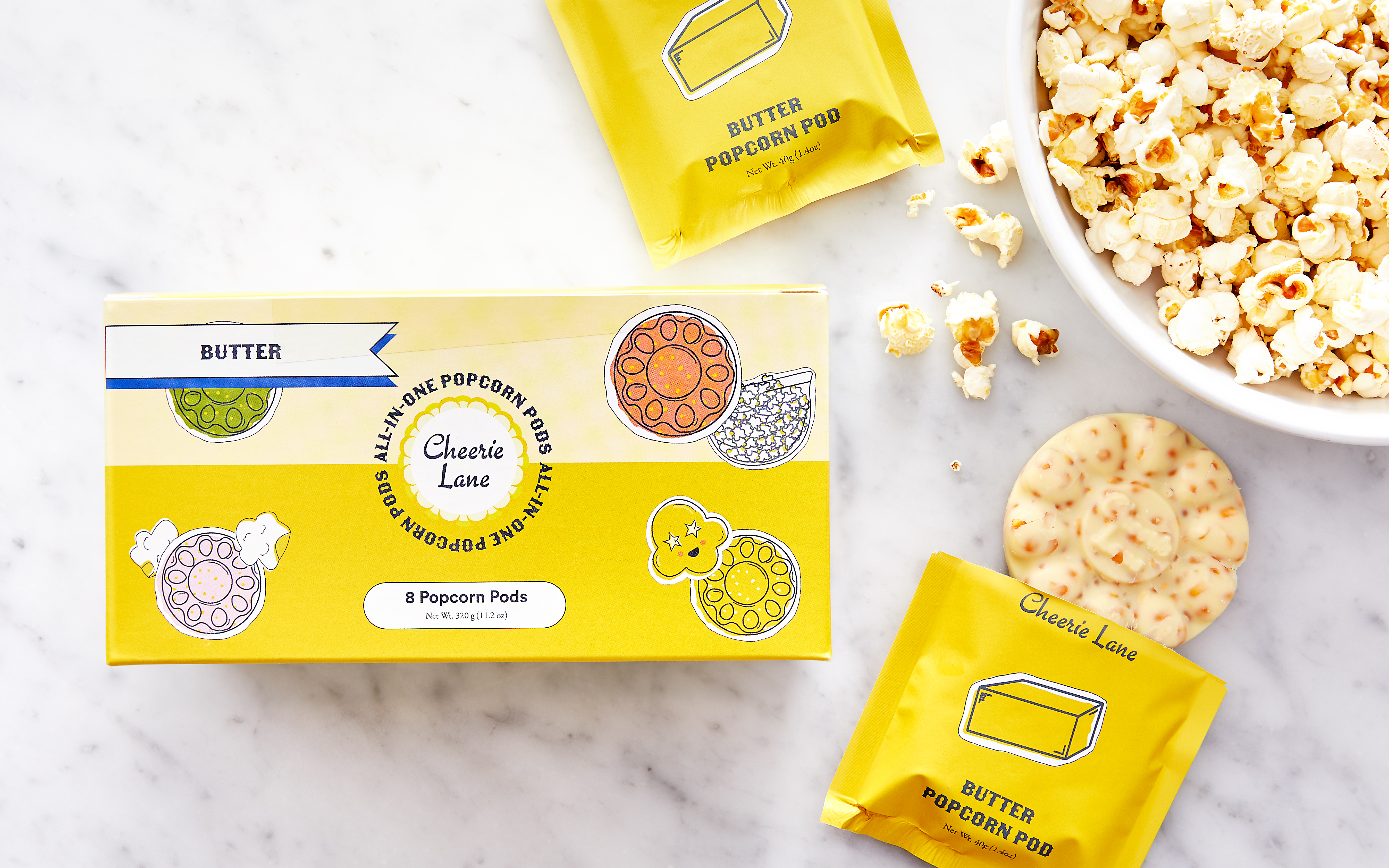 Butter Popcorn Pods 8-Pack | 8 count | Cheerie Lane Popcorn | Good Eggs