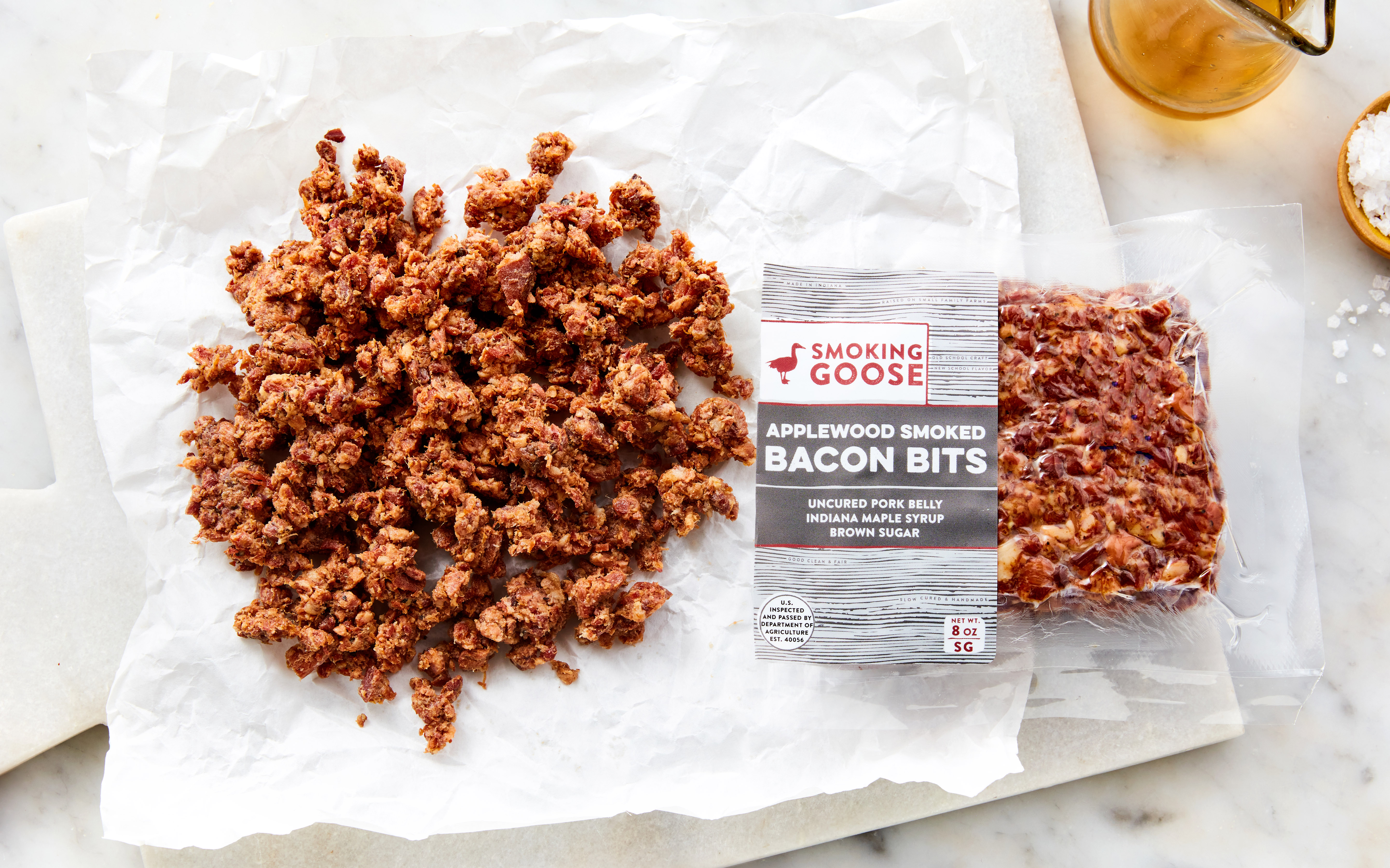 Applewood Smoked Bacon Bits | 8 oz | Smoking Goose | Good Eggs