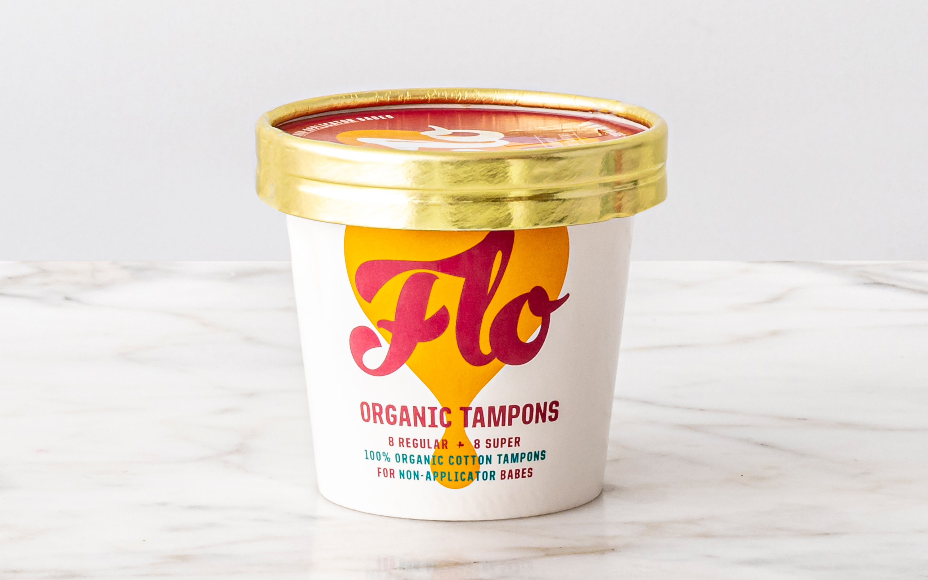 FLO Non-Applicator Organic Tampons | 16 count | Here We Flo | Good Eggs