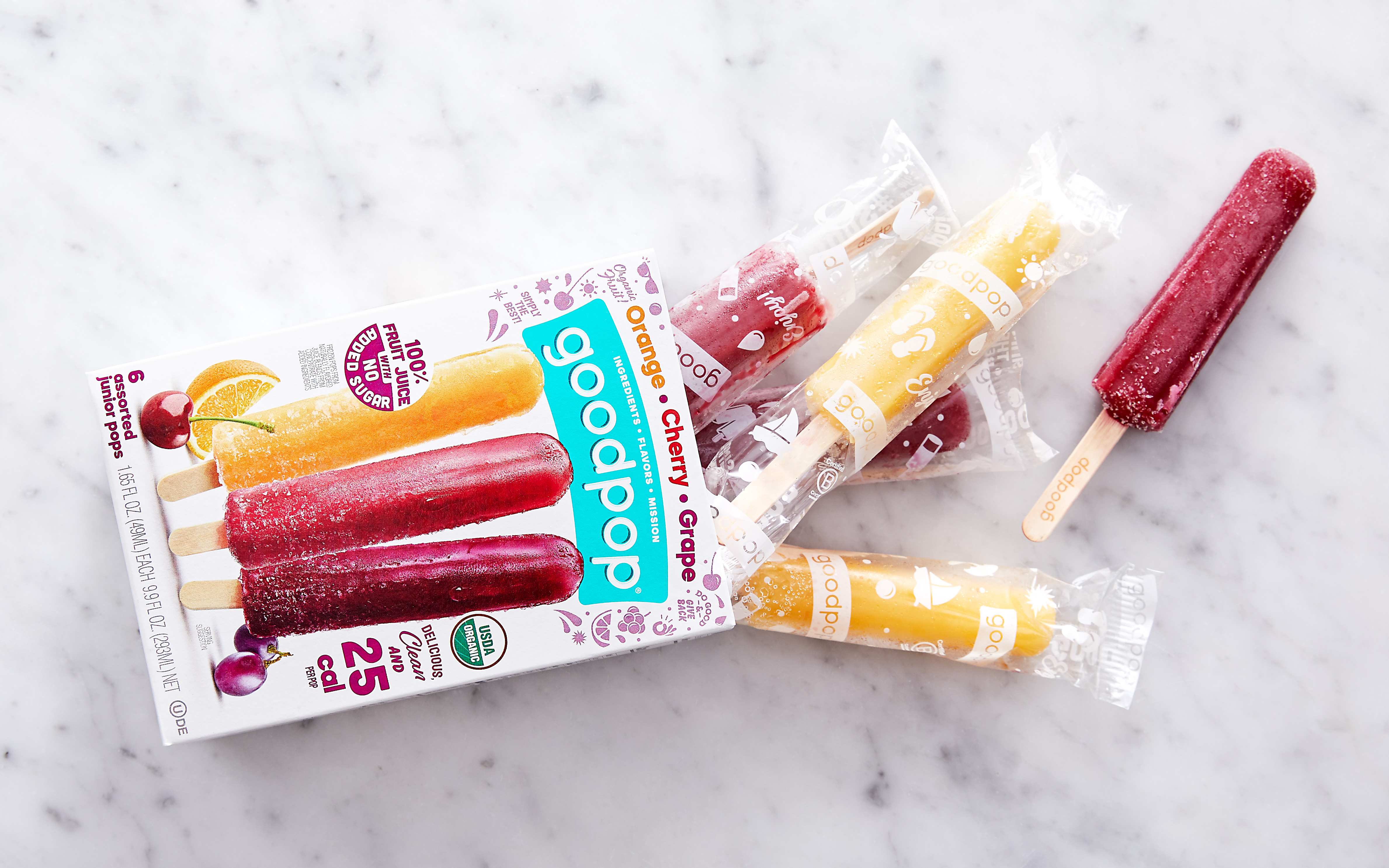 Organic Orange Cherry Grape Junior Pops | 6 count | GoodPop | Good Eggs