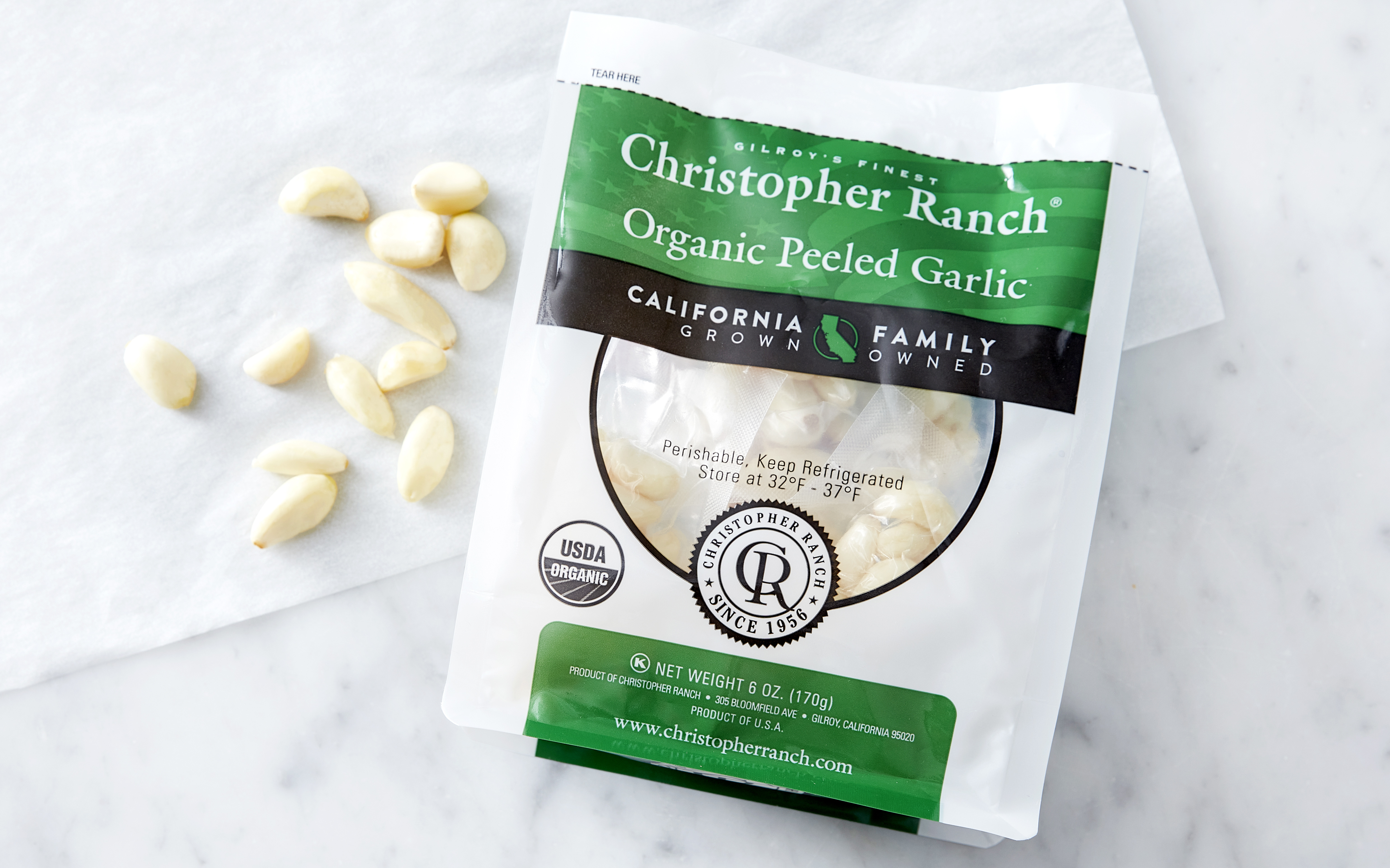 Organic Peeled Garlic | 6 oz | Christopher Ranch | Good Eggs