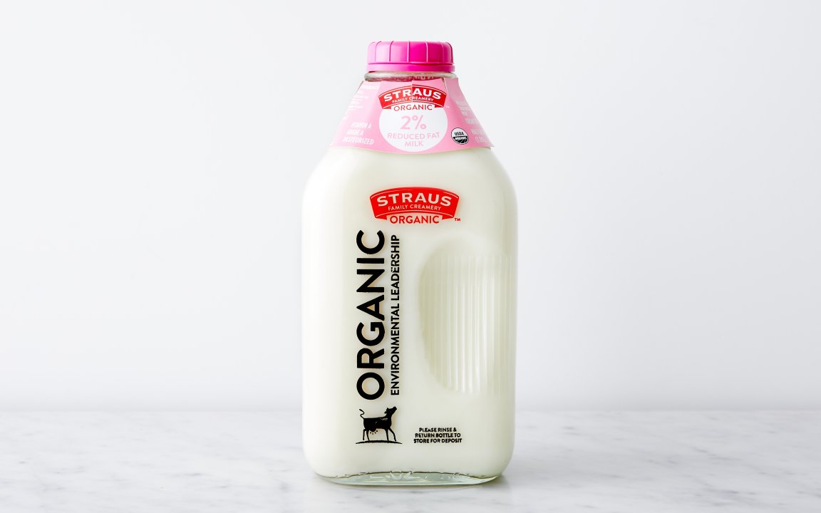 Organic 2% Reduced Fat Milk | 1 half gallon | Straus Family Creamery ...
