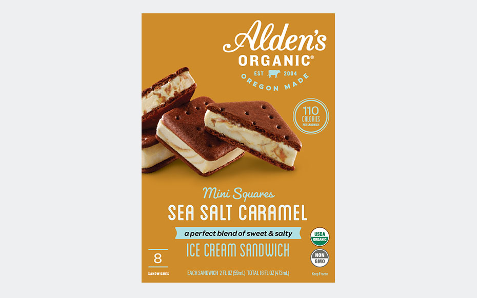 Sea Salt Caramel Mini Squares Ice Cream Sandwiches | 8 count | Alden's ...