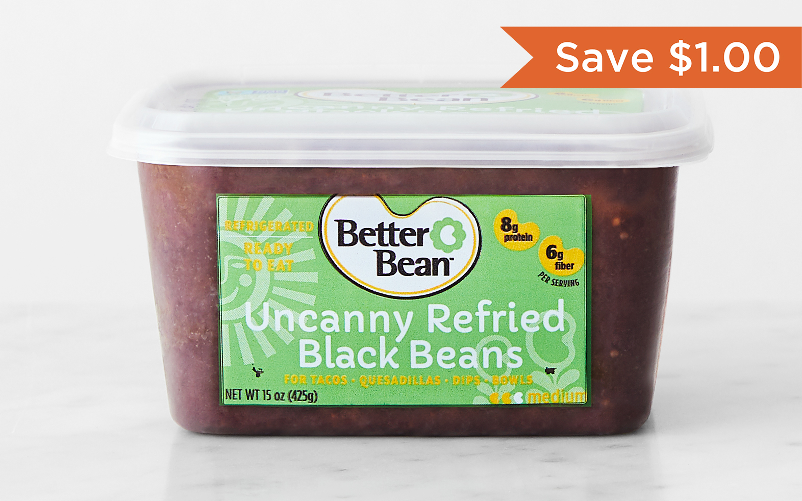 Uncanny Refried Black Beans | 15 oz | Better Bean | Good Eggs
