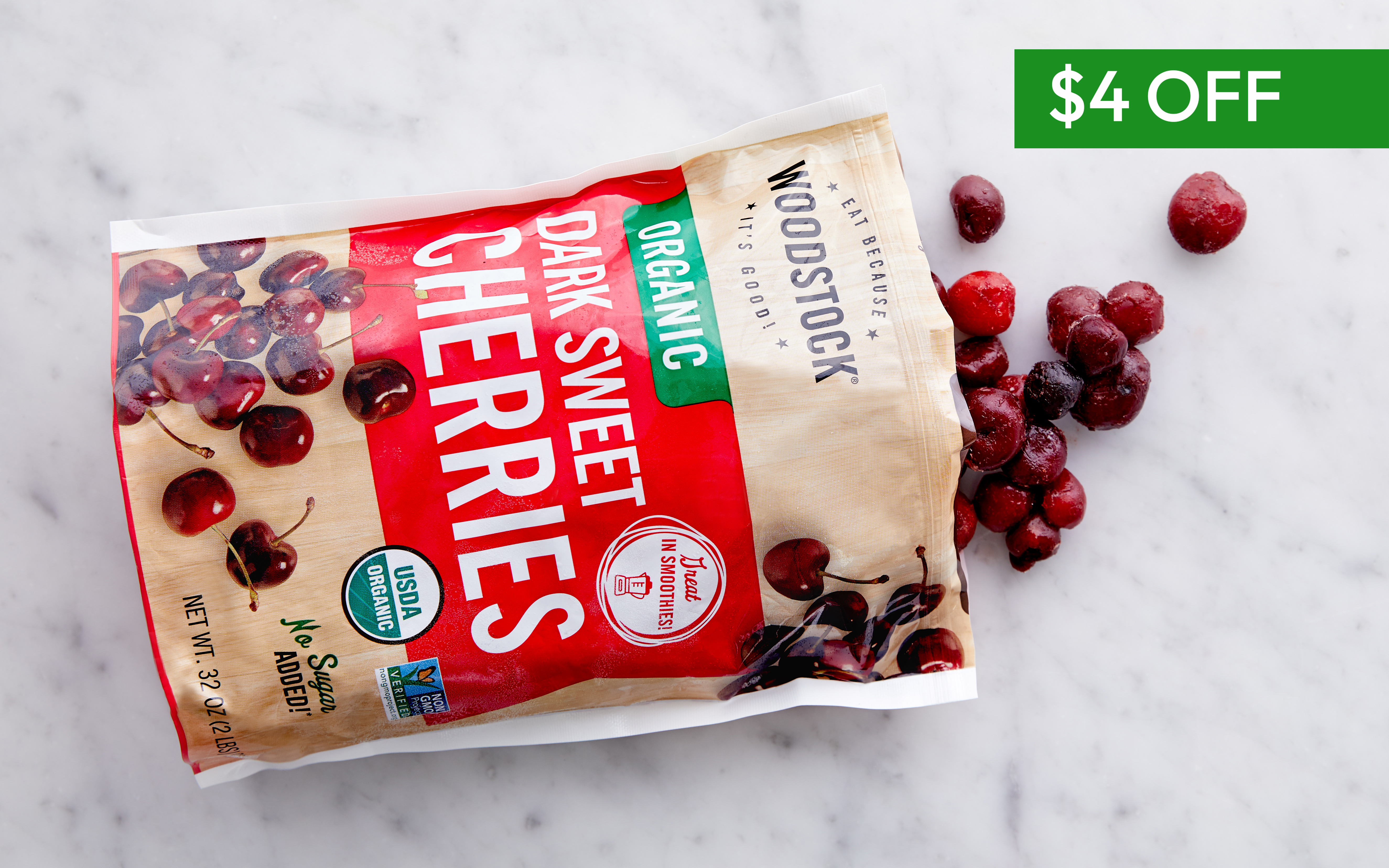 Organic Frozen Cherries | 32 oz | Woodstock | Good Eggs