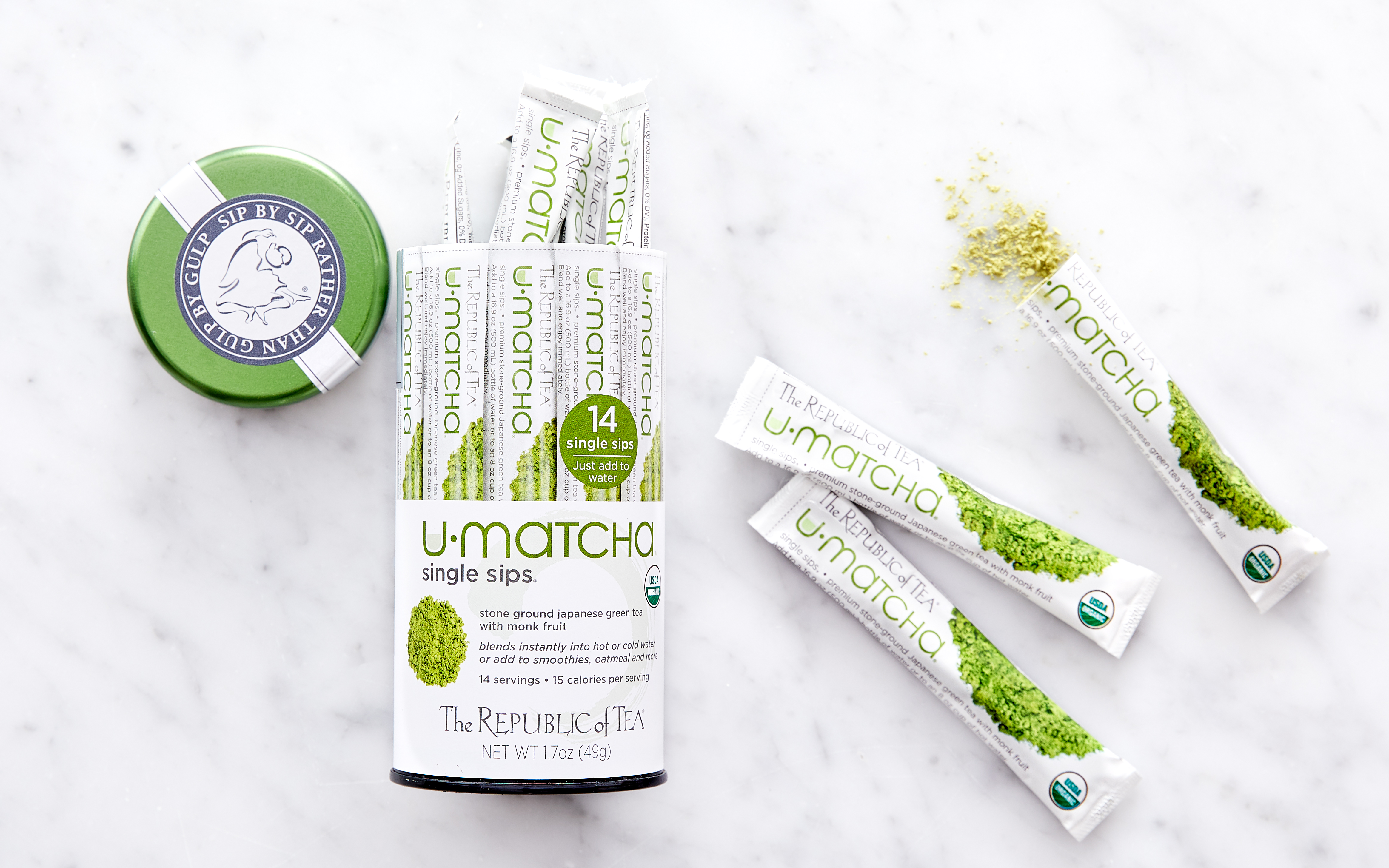 Matcha Tea Single Sips | 14 count | The Republic of Tea | Good Eggs