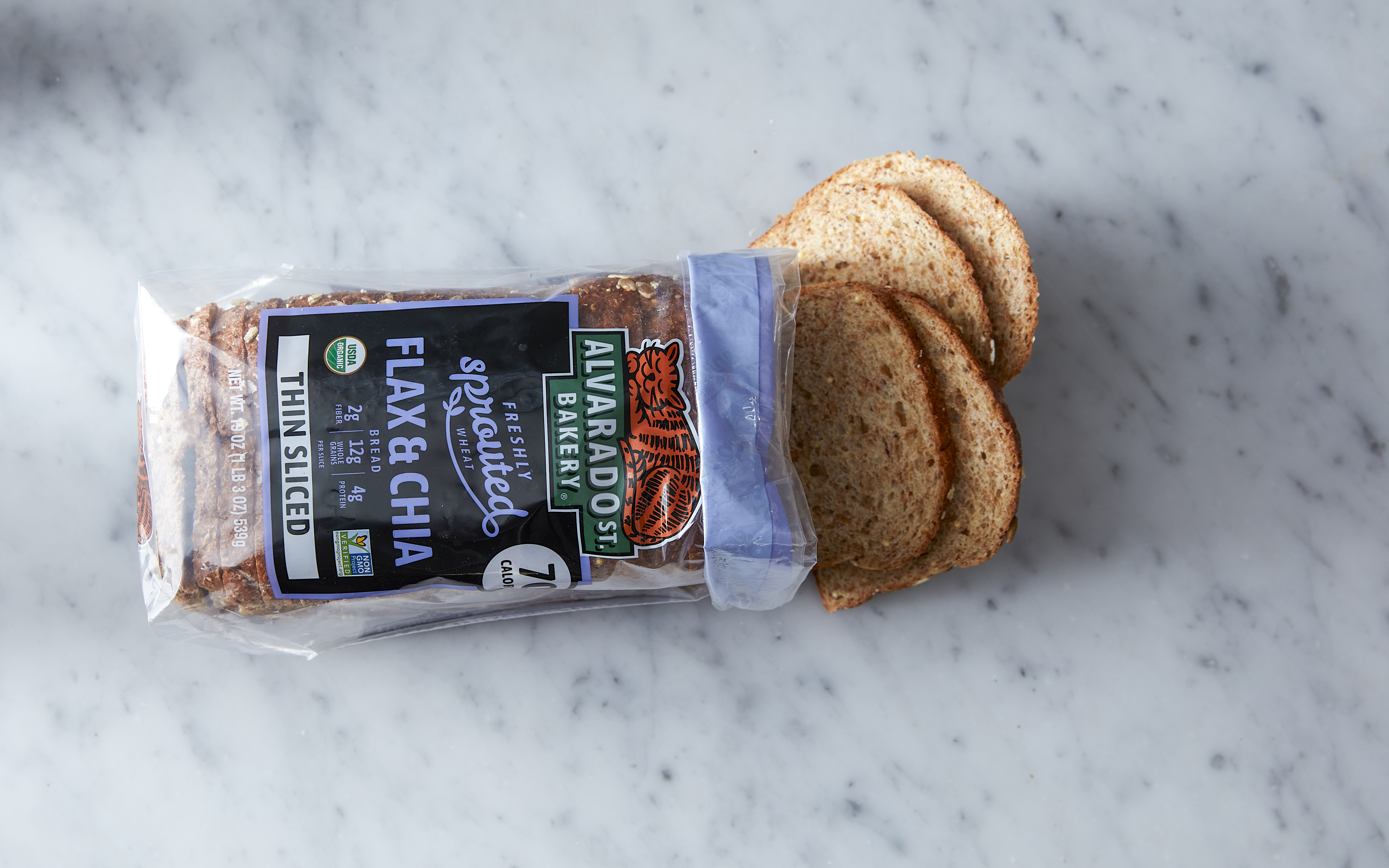 Thin-Sliced Sprouted Wheat Flax & Chia Bread | 19 oz | Alvarado Street ...