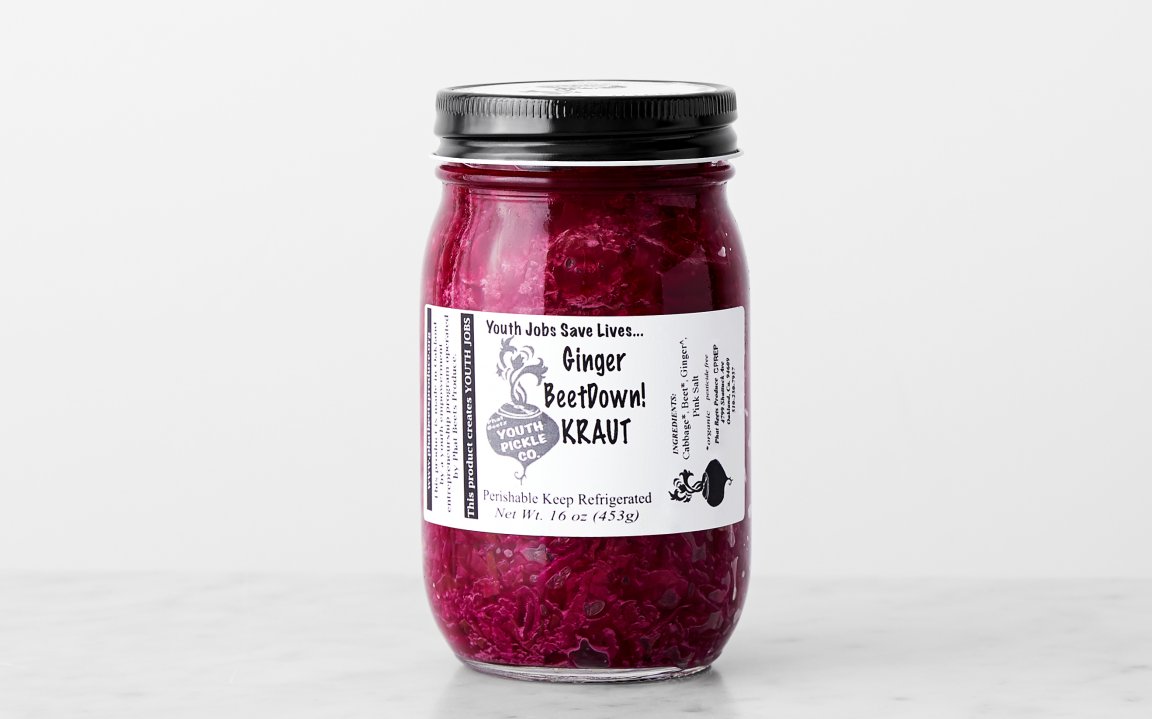 Ginger Beet Kraut | 16 oz | Phat Beets Produce | Good Eggs