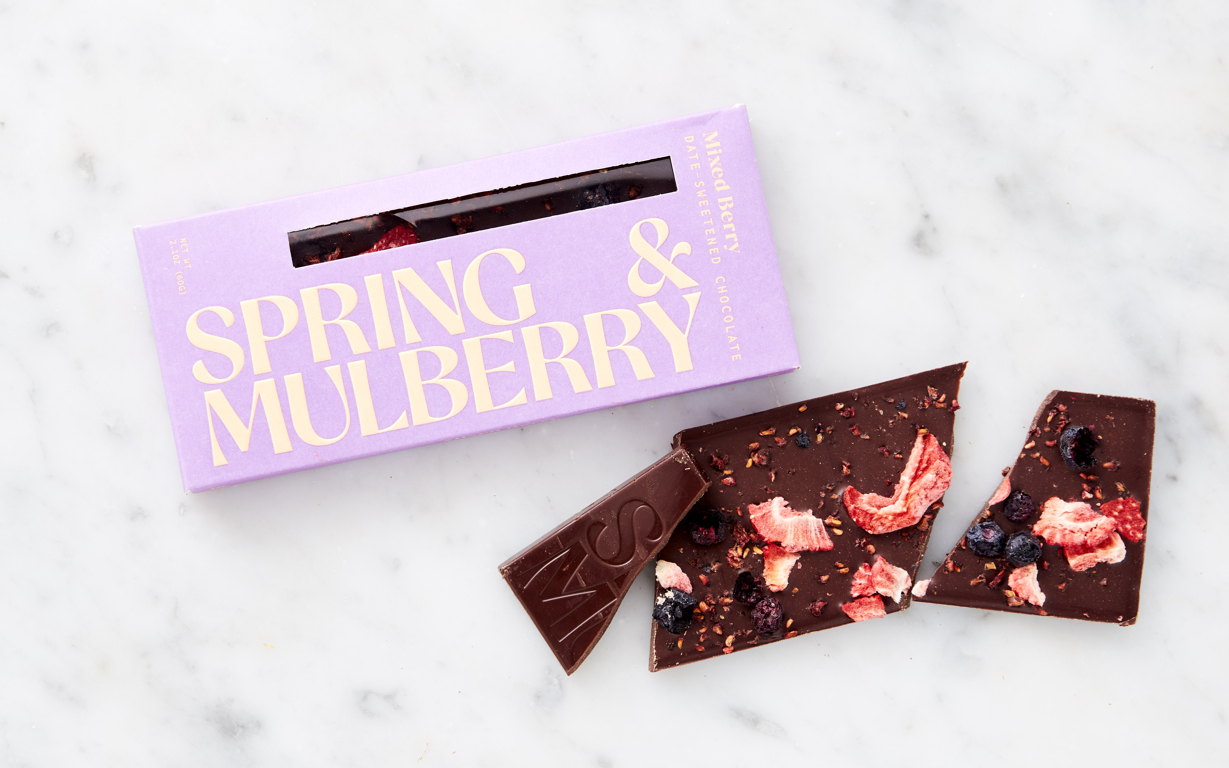 Date-Sweetened Chocolate - Mixed Berry | 2.1 oz | Spring & Mulberry ...