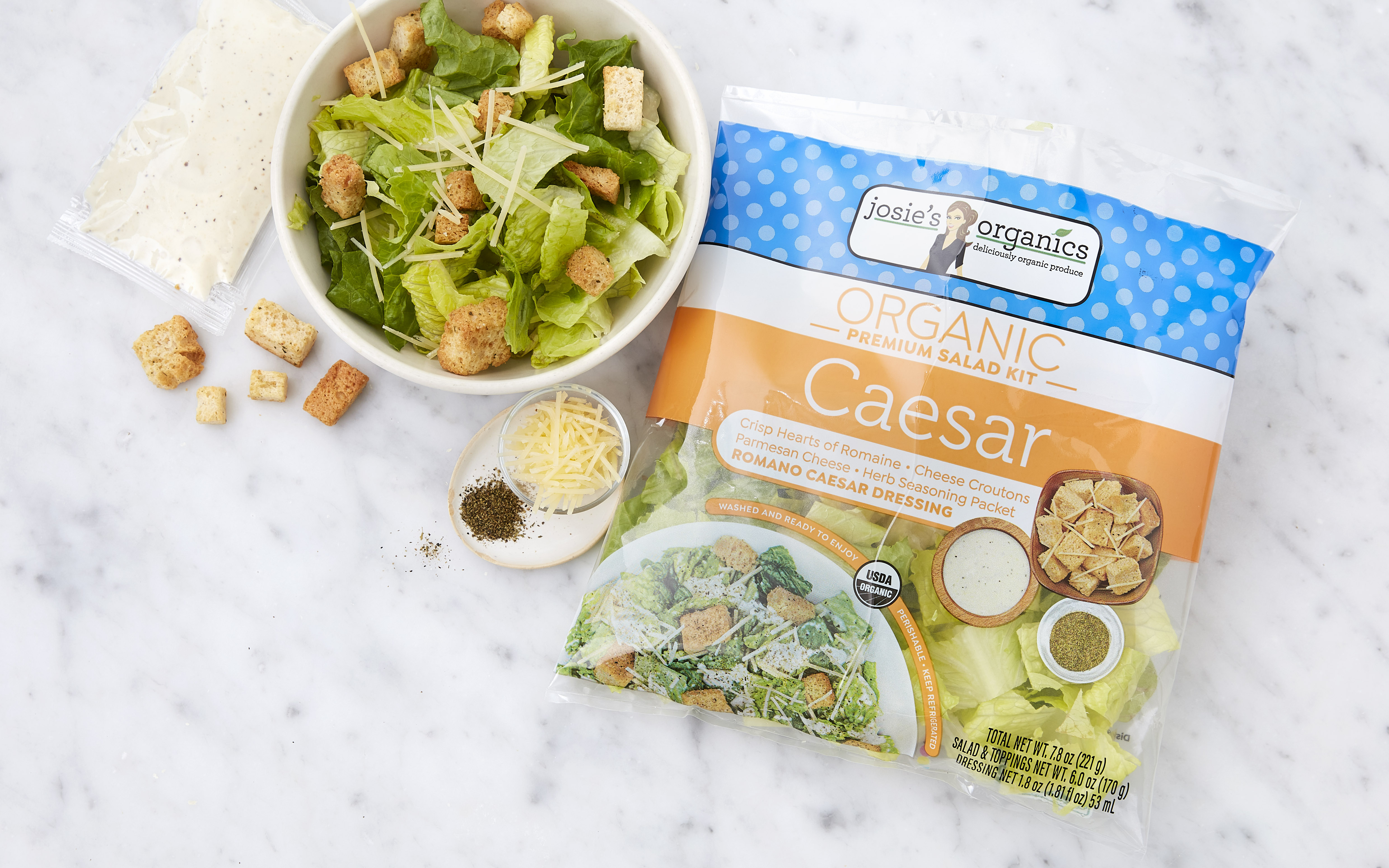 Organic Caesar Salad Kit | 9 oz | Josie's Organics | Good Eggs