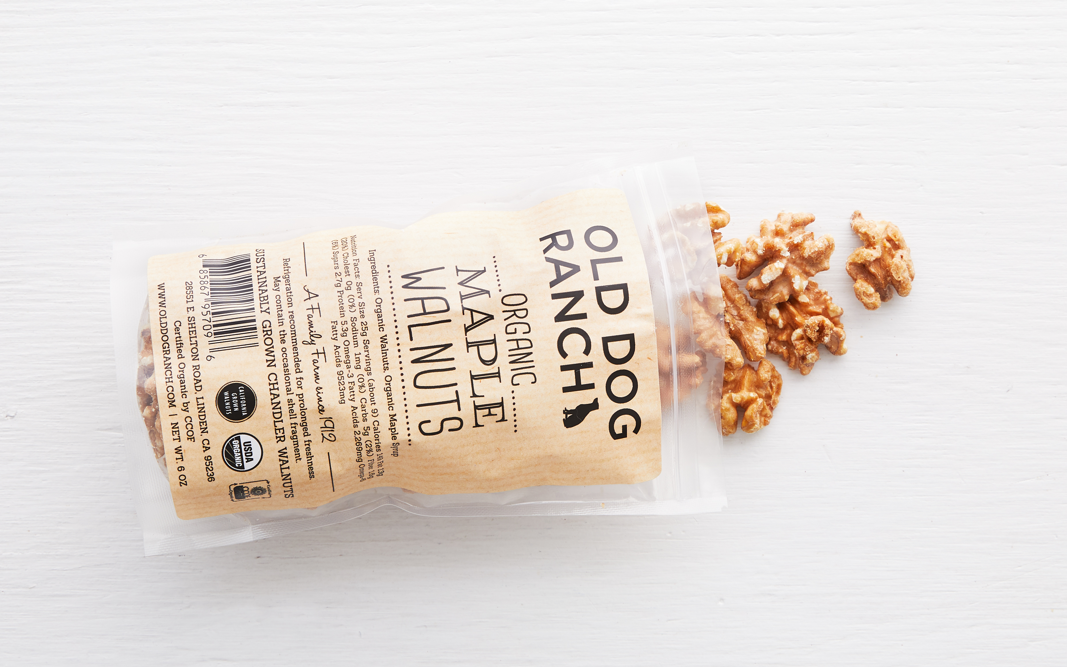 Organic Maple Walnuts | 6 oz | Old Dog Ranch | Good Eggs