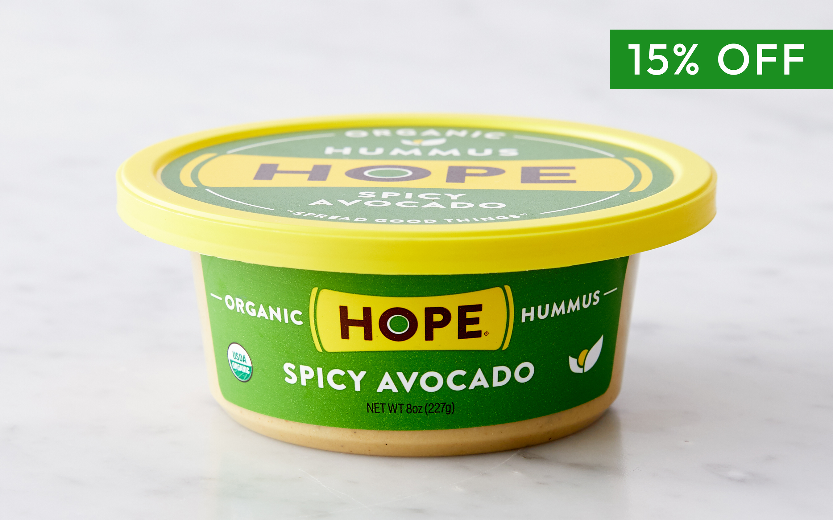 Organic Spicy Avocado Hummus | 8 oz | Hope Foods | Good Eggs