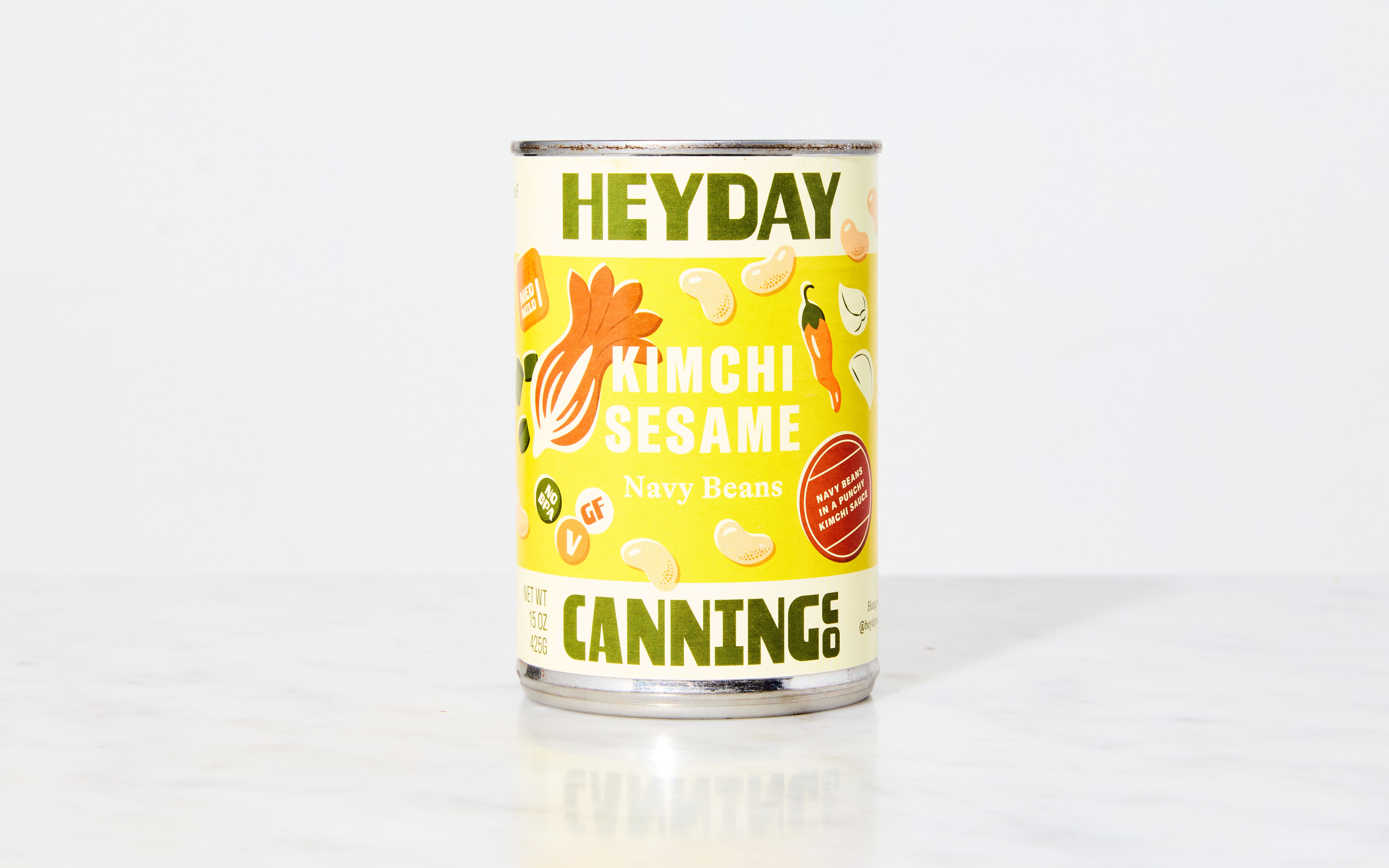 Kimchi Sesame Navy Beans | 15 oz | Heyday Canning Co. | Good Eggs