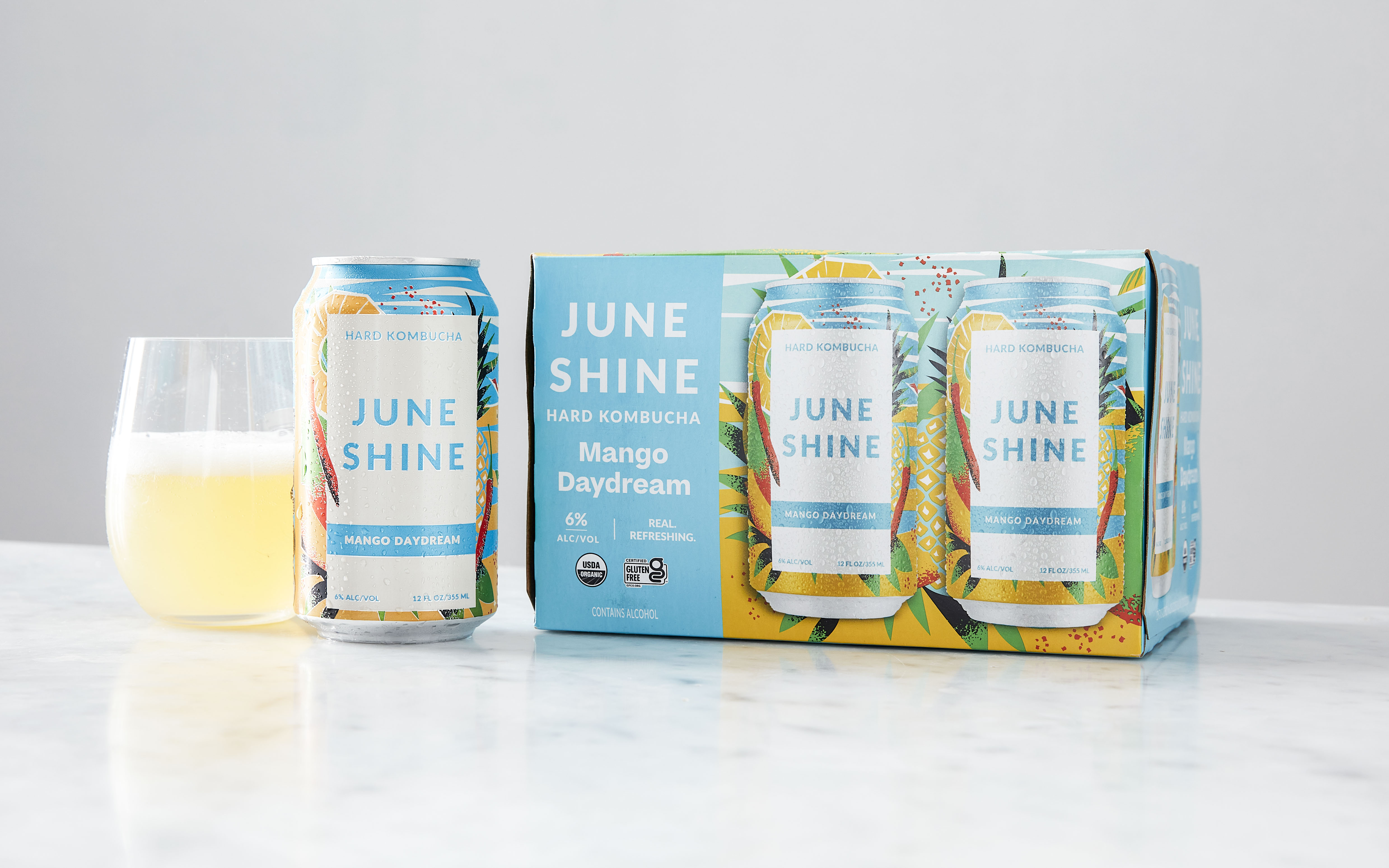 Mango Daydream Hard Kombucha | 6 count | JuneShine | Good Eggs