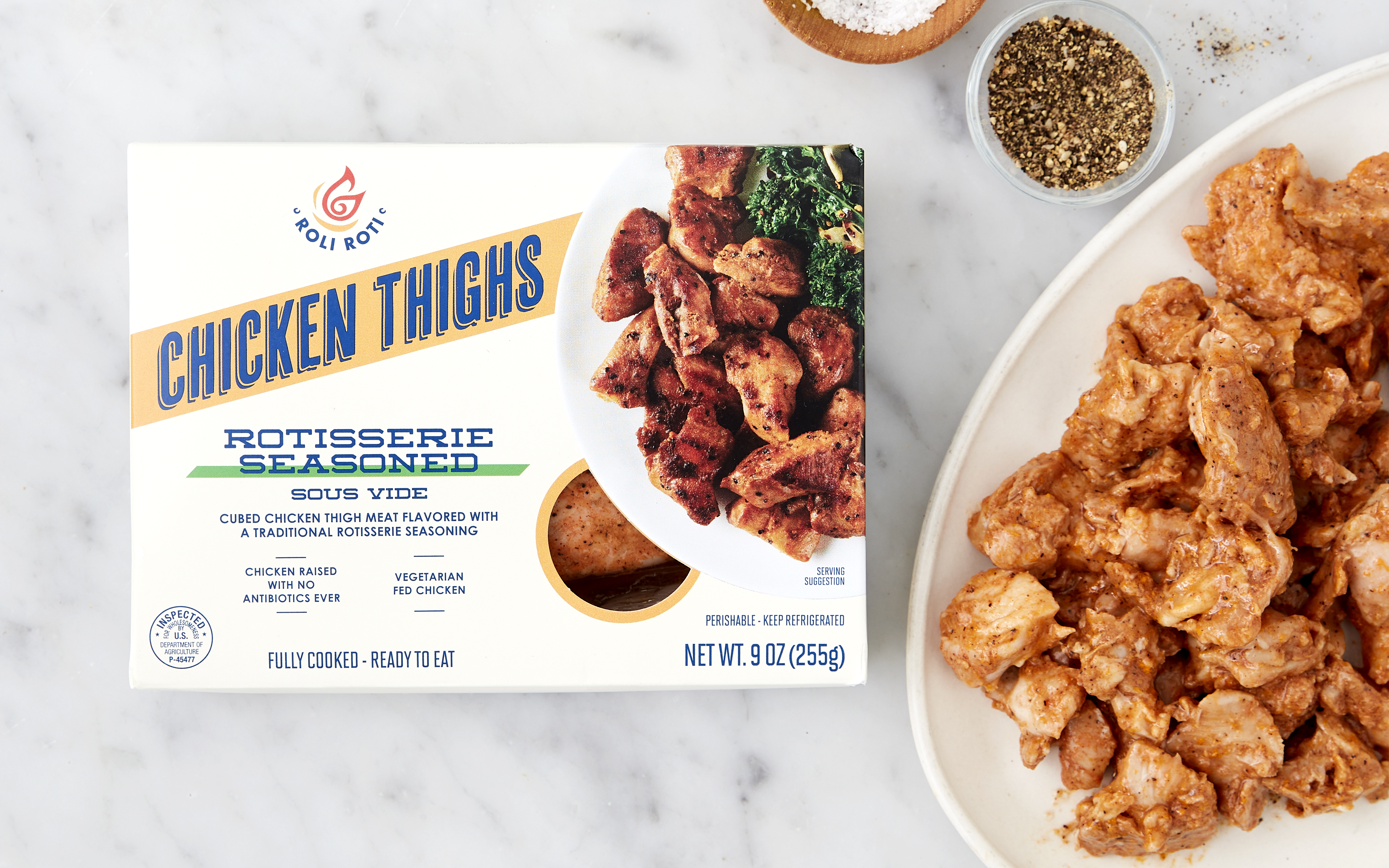 Sous Vide Rotisserie Seasoned Cubed Chicken Thighs | 9 oz | Roli Roti ...