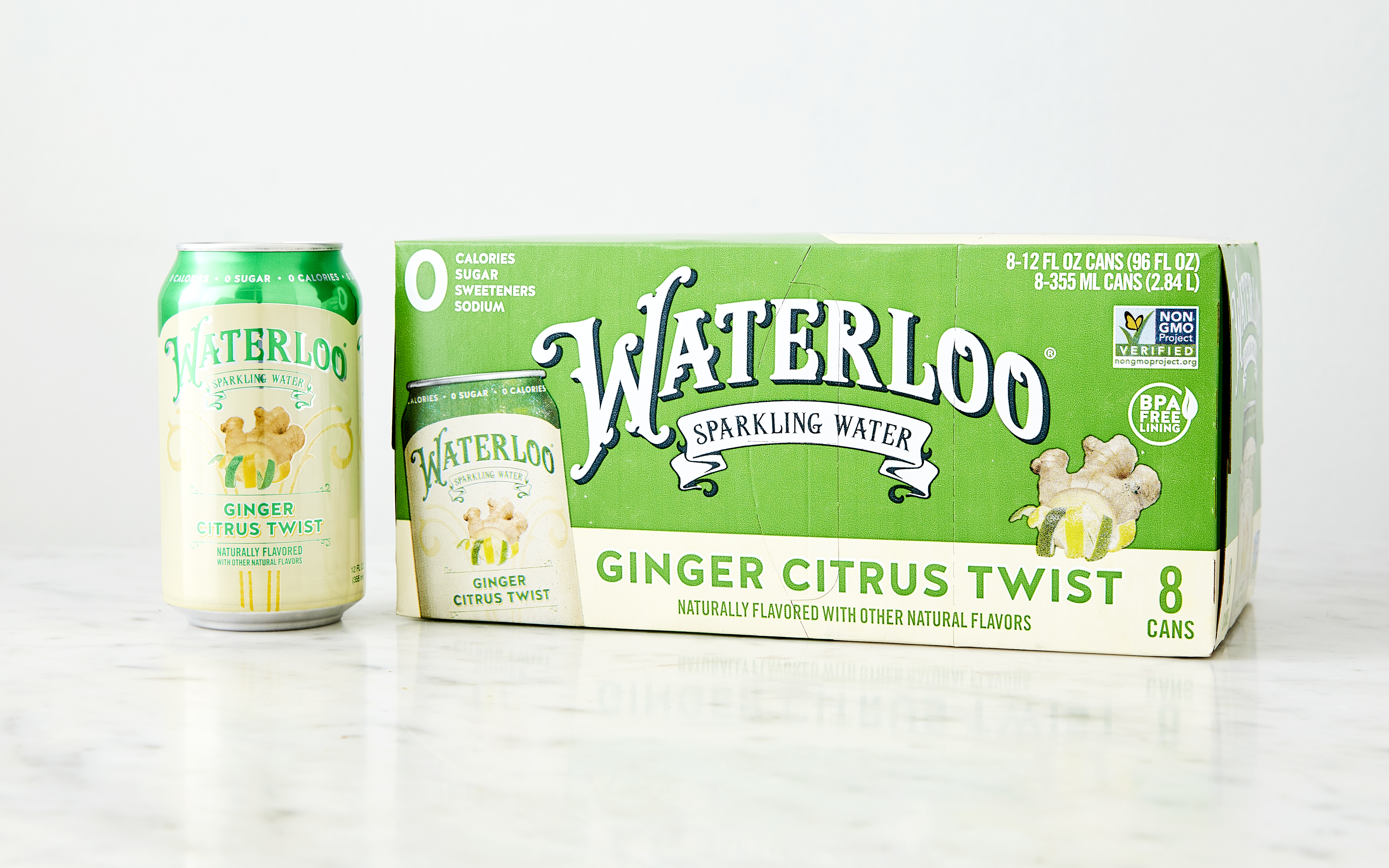 Ginger Citrus Twist Sparkling Water | 8 count | Waterloo Sparkling ...