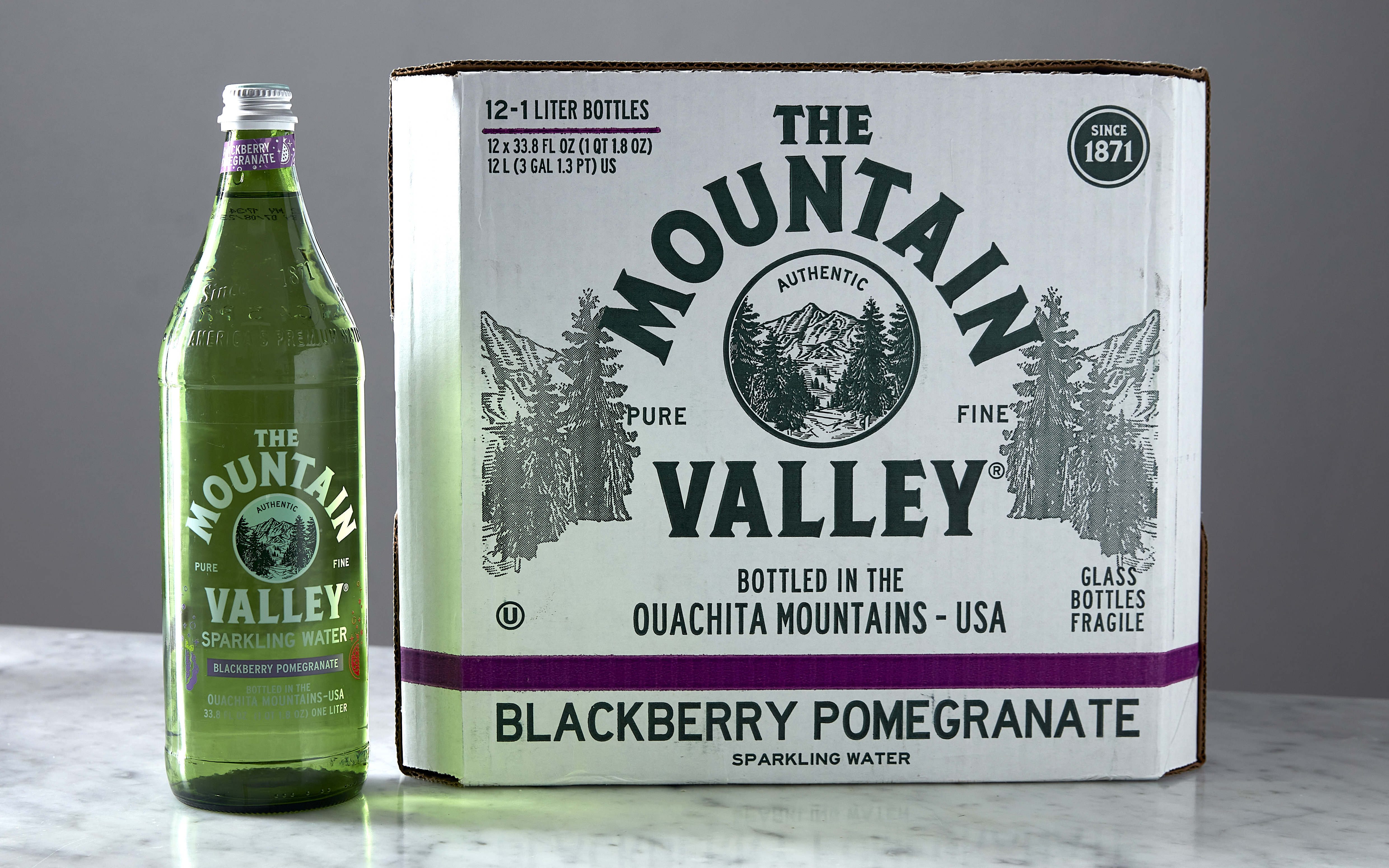 Case of Sparkling Blackberry Pomegranate | 12 count | Mountain Valley ...