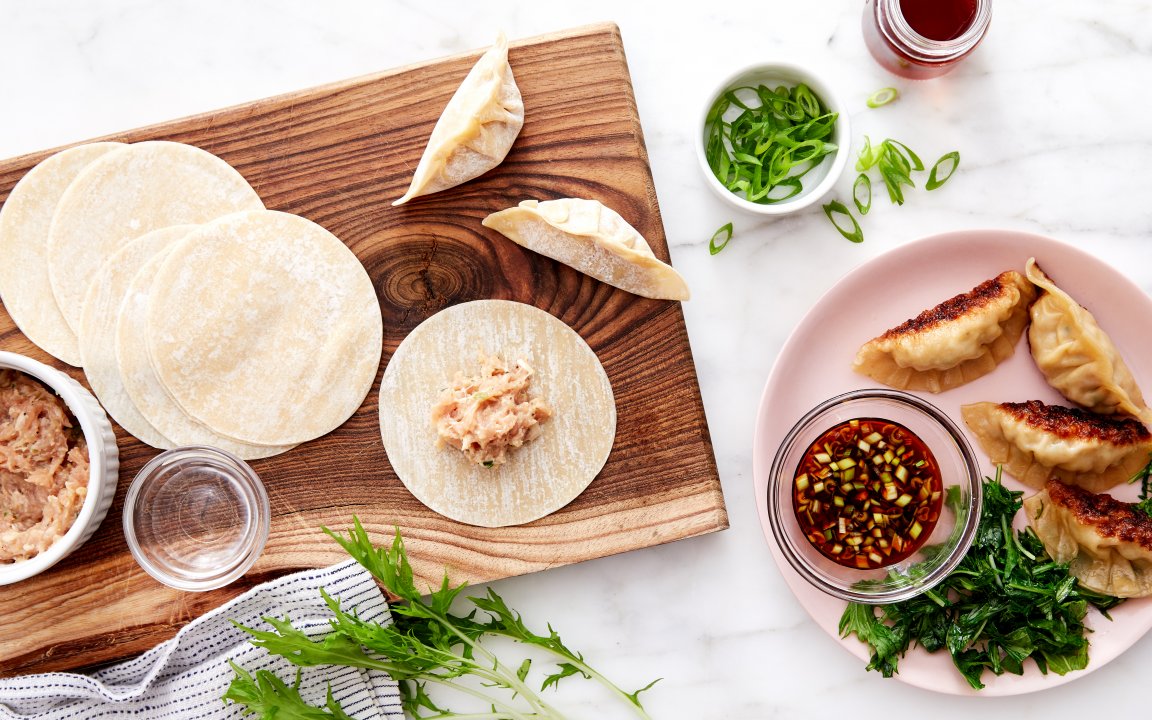 Chicken Gyoza with Sautéed Greens Kit | 3 servings | Good Eggs Meal ...