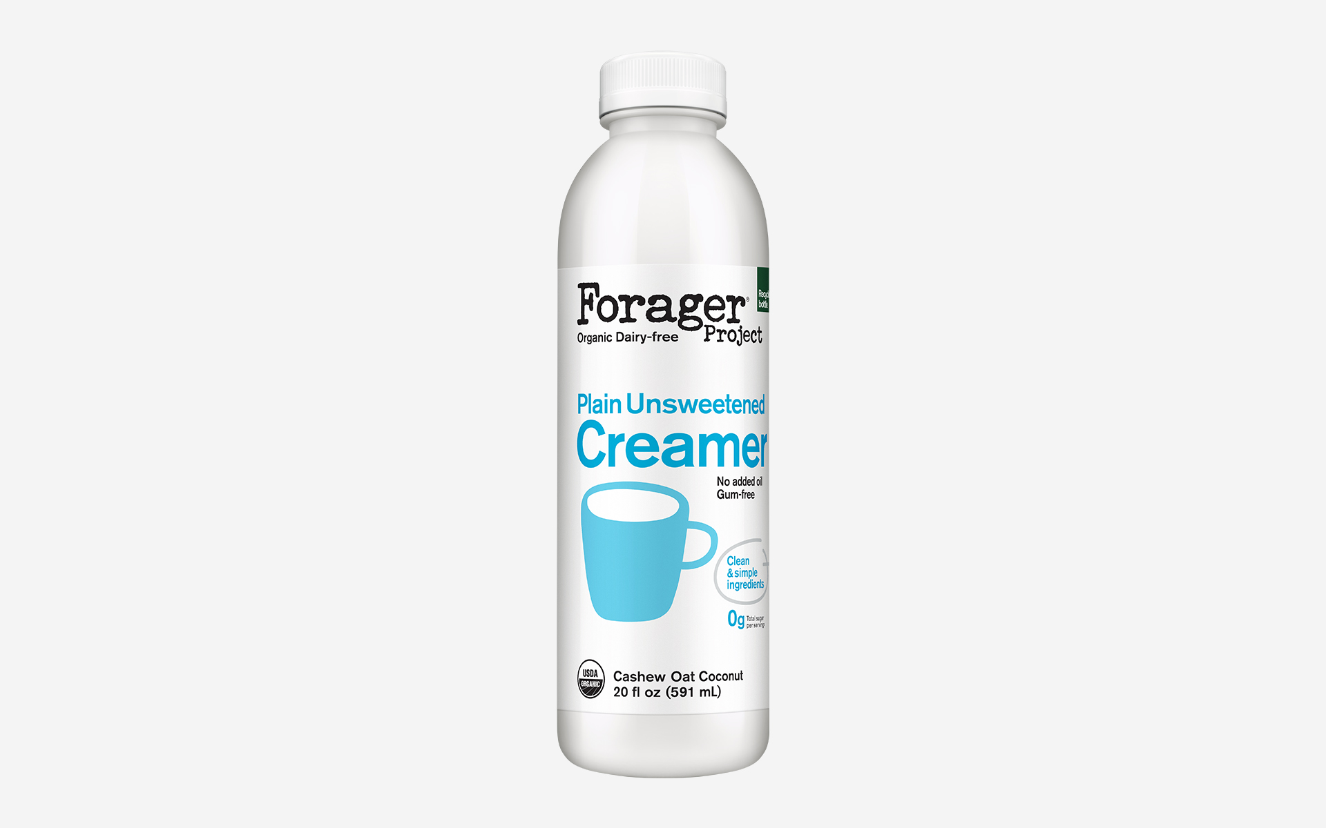 Organic Plain Unsweetened Creamer | 20 fl oz | Forager Project | Good Eggs