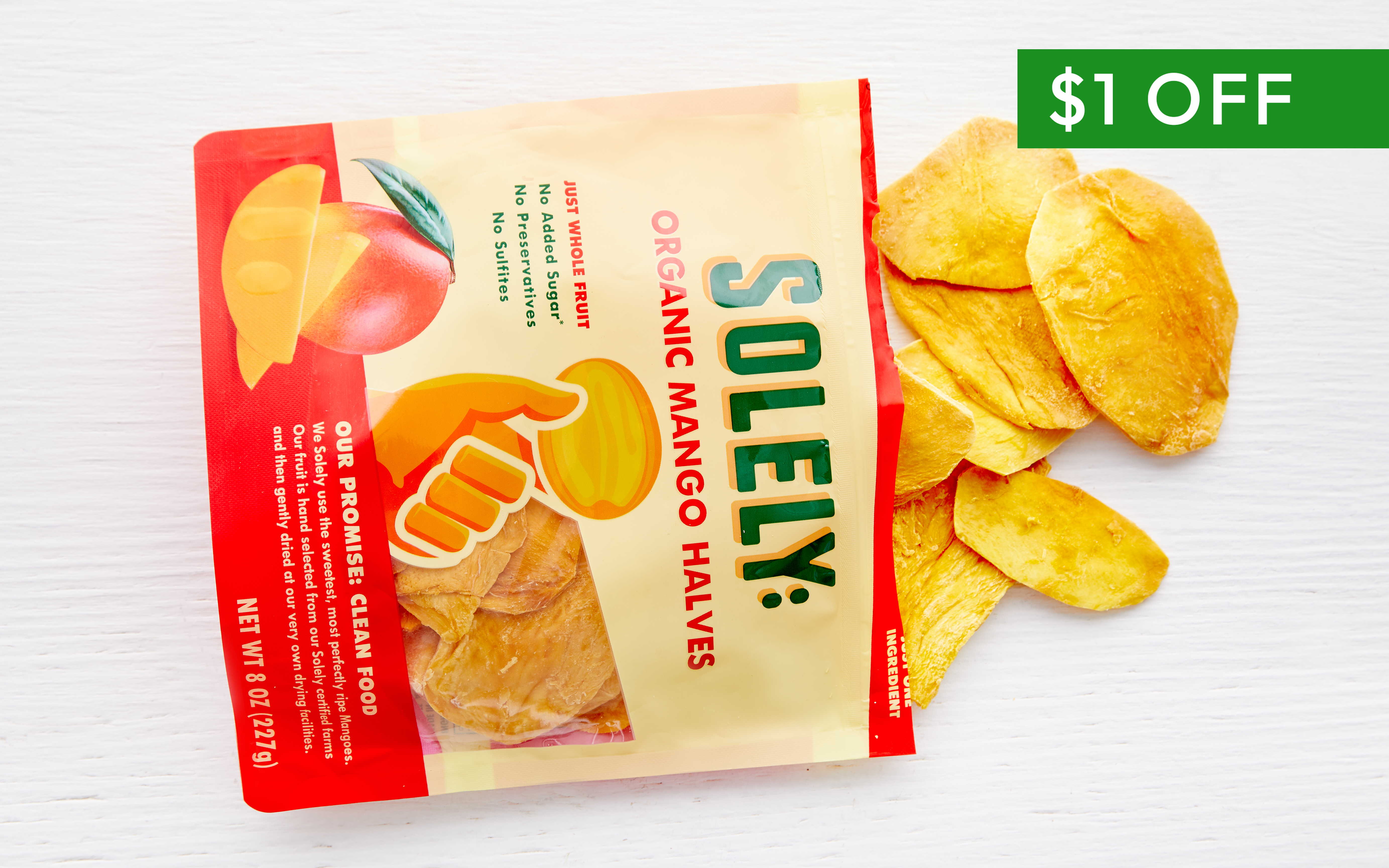Organic Dried Mango Halves | 8 oz | Solely | Good Eggs