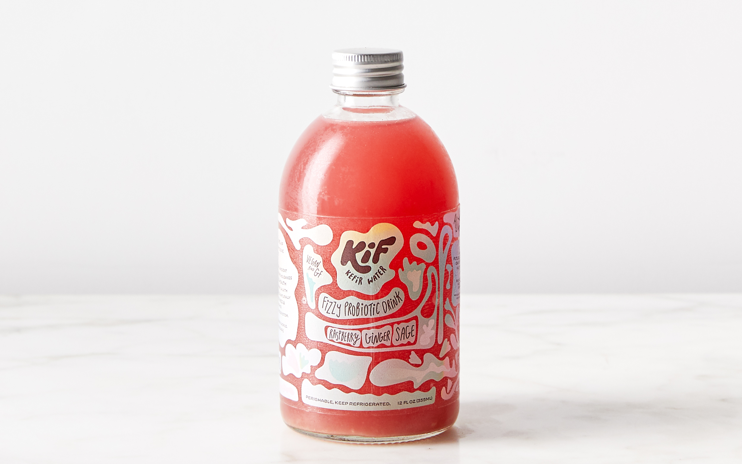 Raspberry Ginger Sage Water Kefir | 12 oz | Kif | Good Eggs