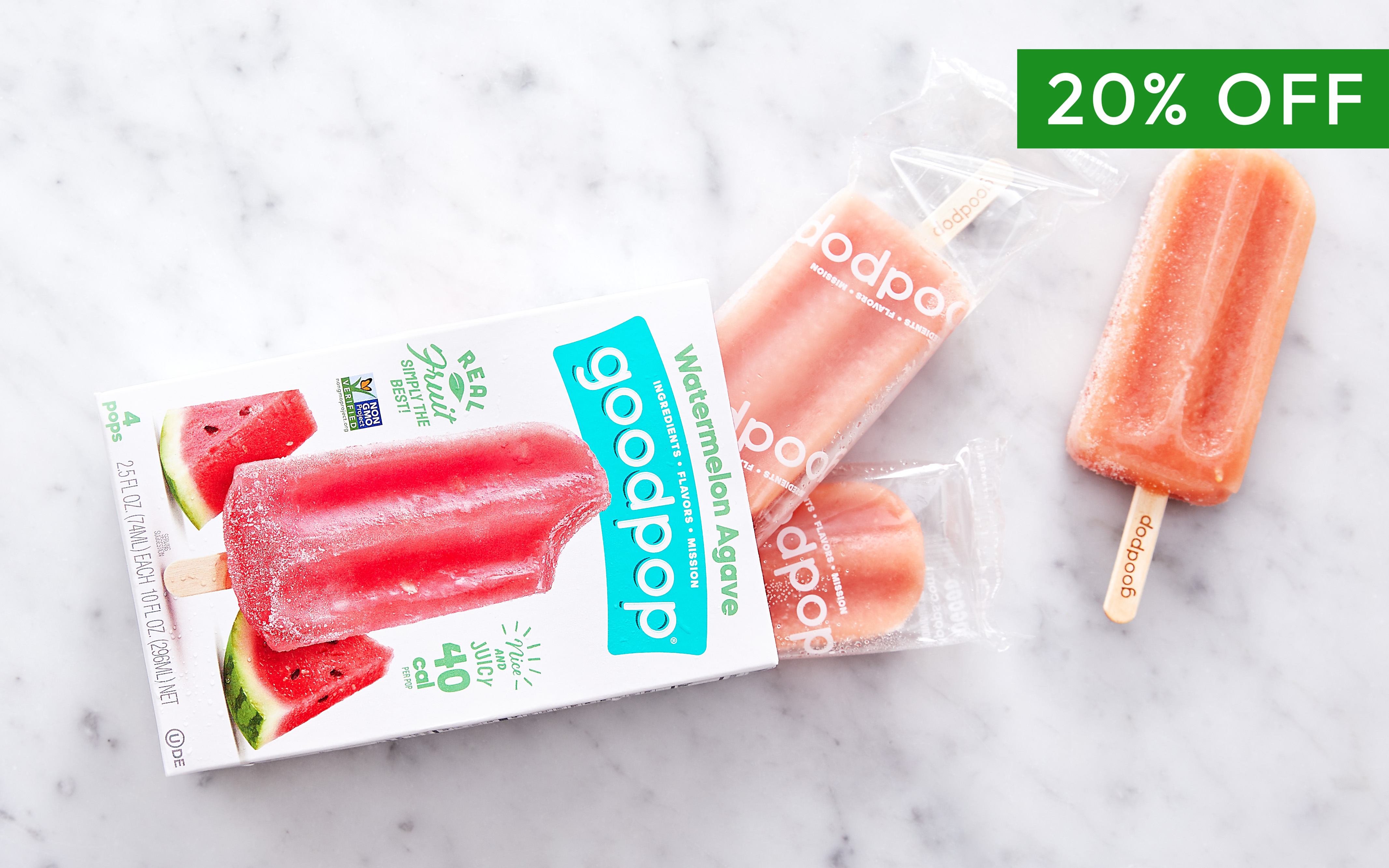 Watermelon Agave Pops | 4 count | GoodPop | Good Eggs