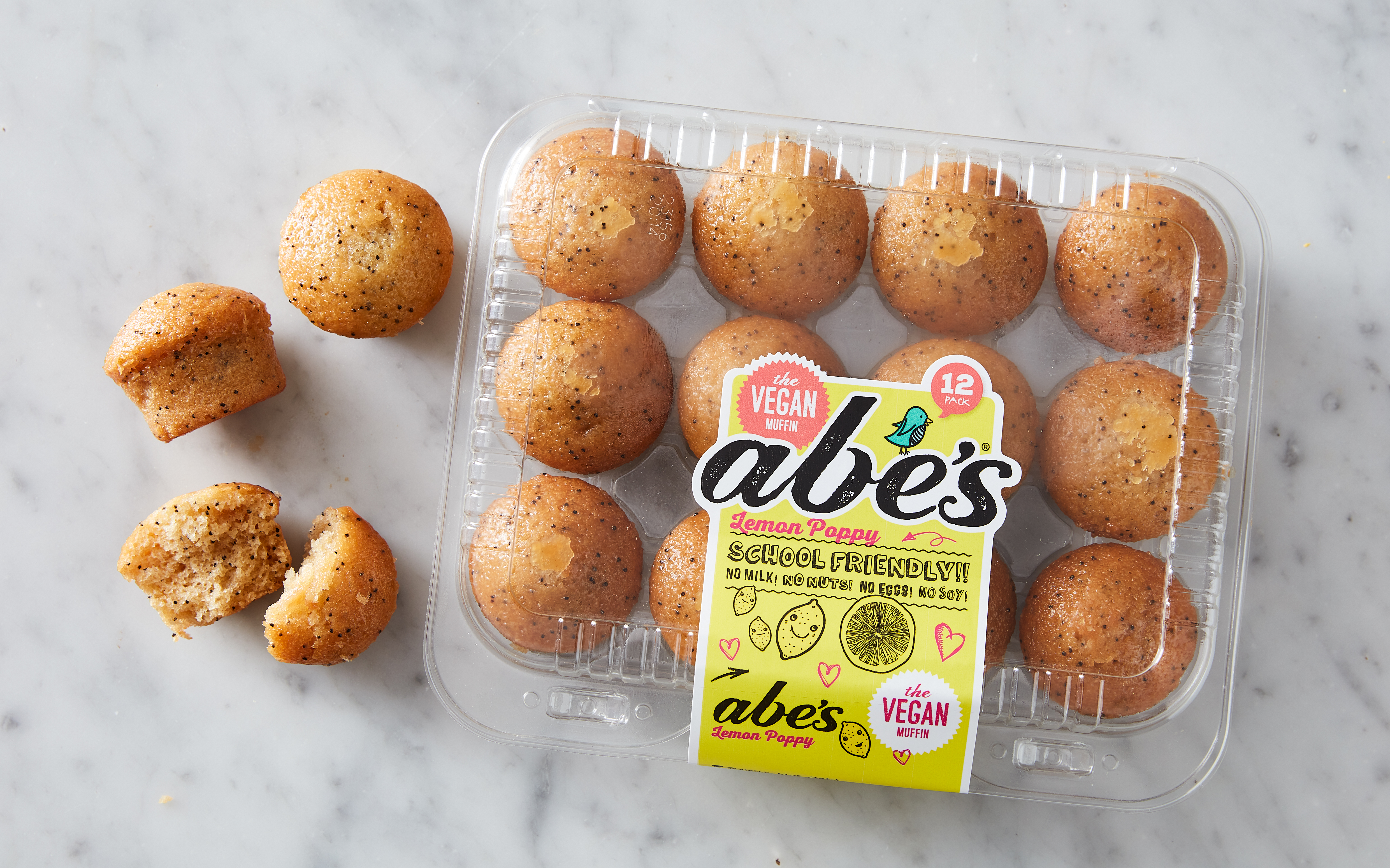 Vegan Lemon Poppy Mini Muffins | 12 count | Abe's Vegan Muffins | Good Eggs